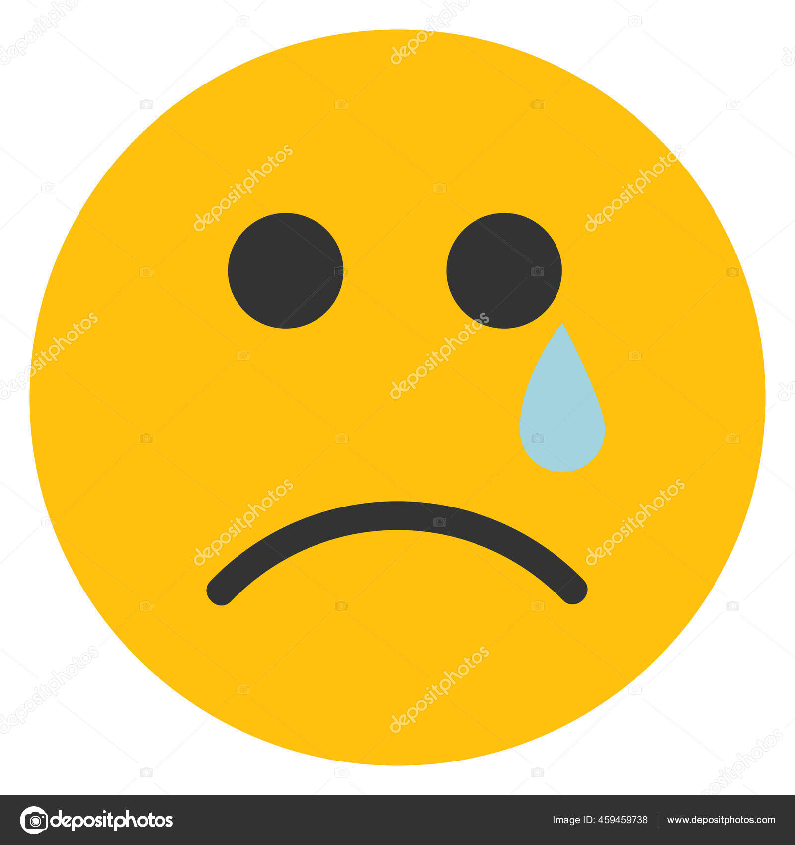 Image vectorielle Pleurs Émoticônes Visage Triste Souriant Larme ...