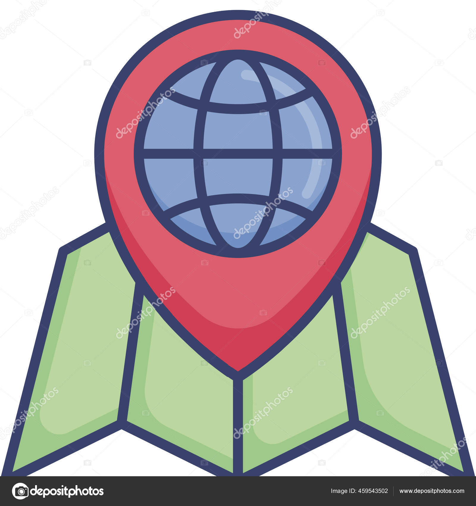 Destino Icono Ubicación Internacional Vector de stock #459543502 de ...