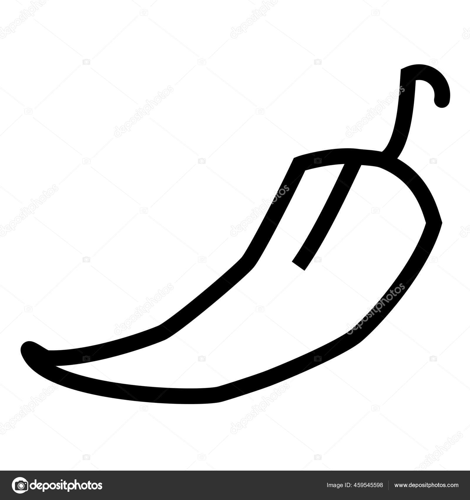 Chili Pepper Outline Icon Outline Style Stock Vector Image by ...