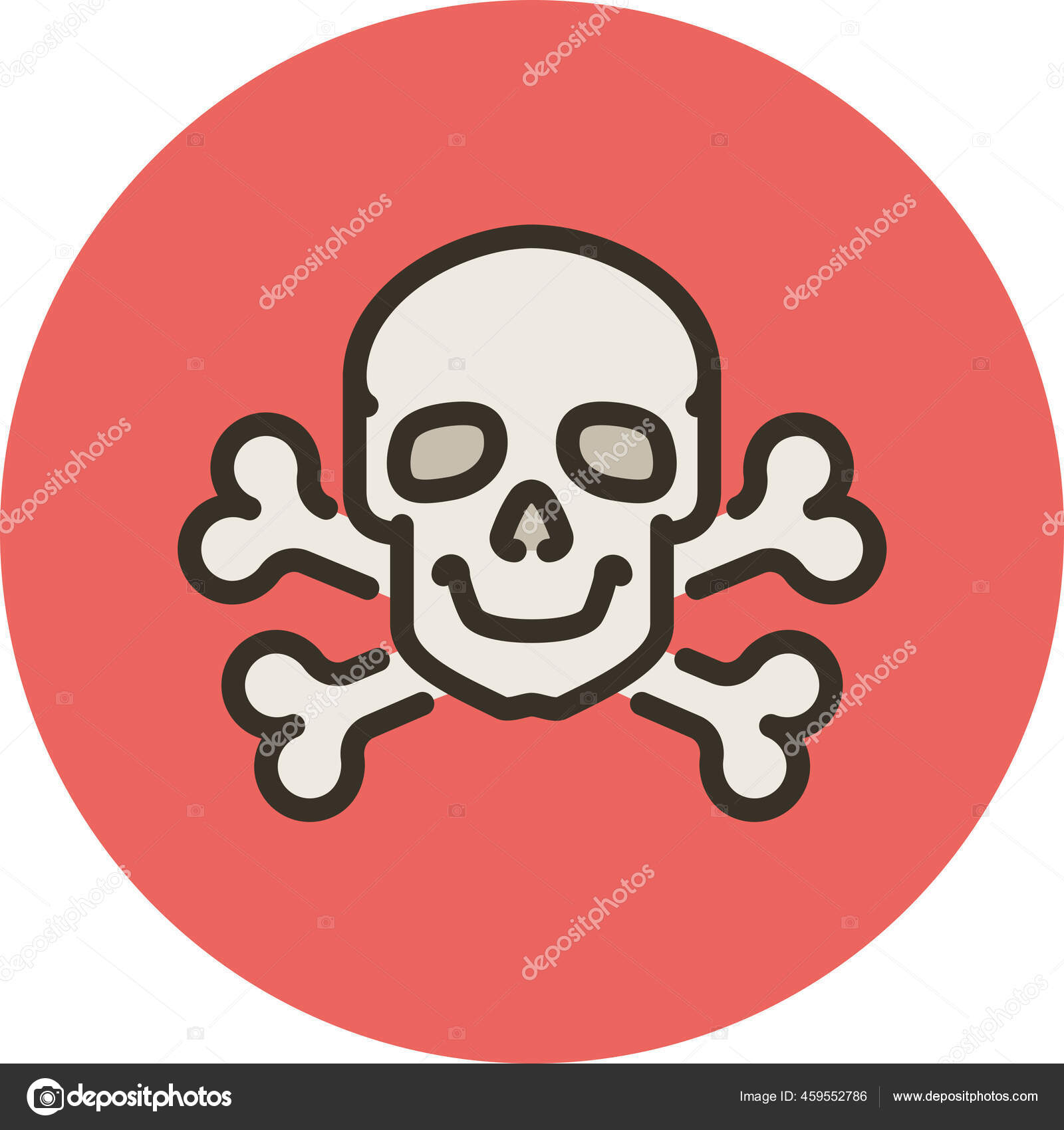 Danger Death High Voltage Icon Filled Outline Style Stock Illustration ...
