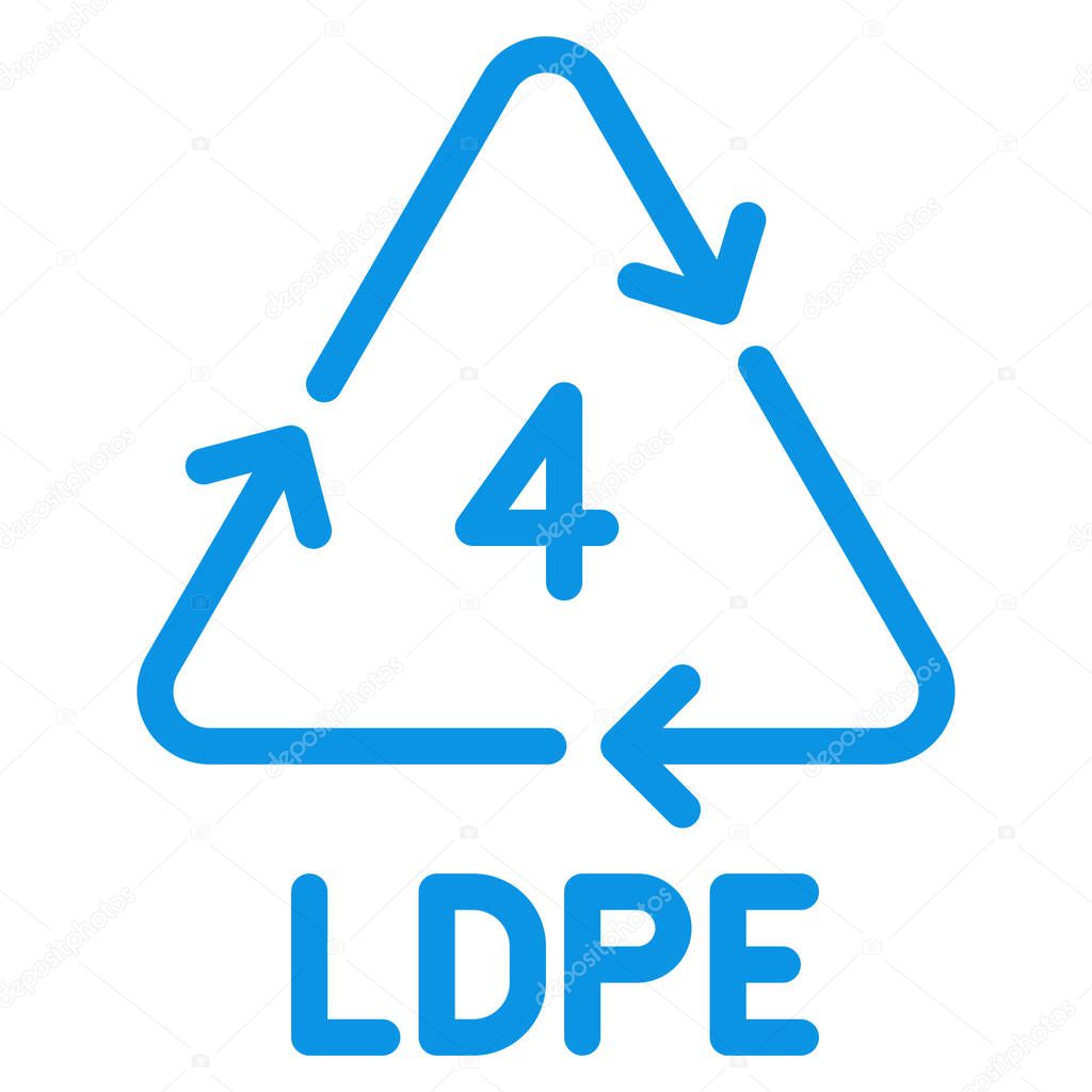 ldpe peld icono de polietileno en estilo de contorno relleno 2023