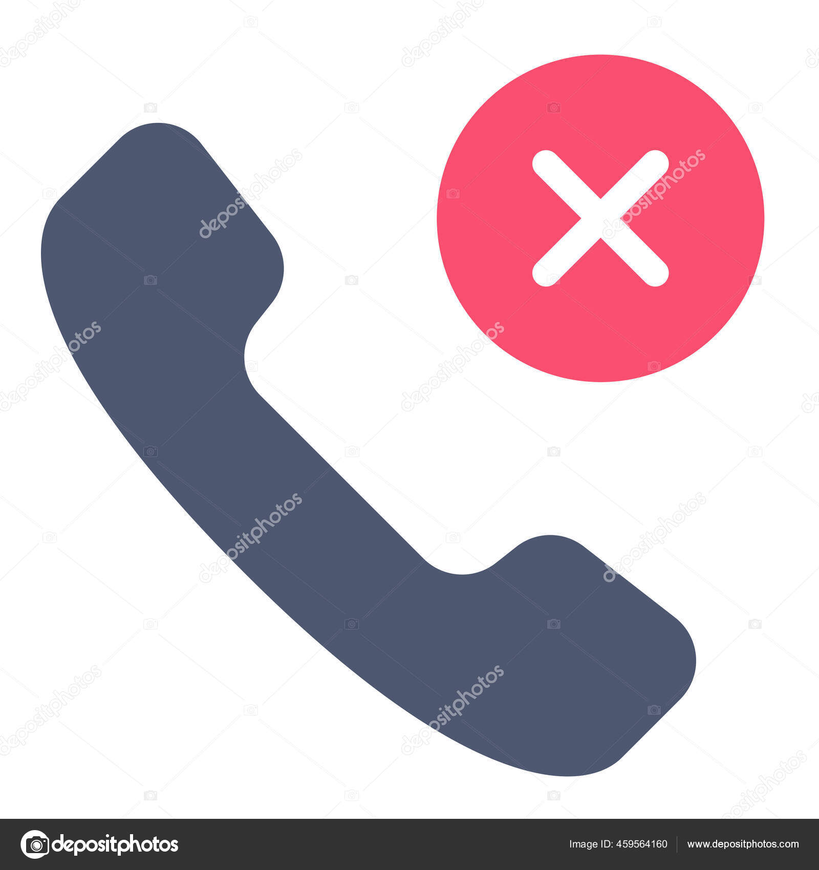 Llamada Icono Interrupción Del Teléfono Estilo Plano Vector de stock ...