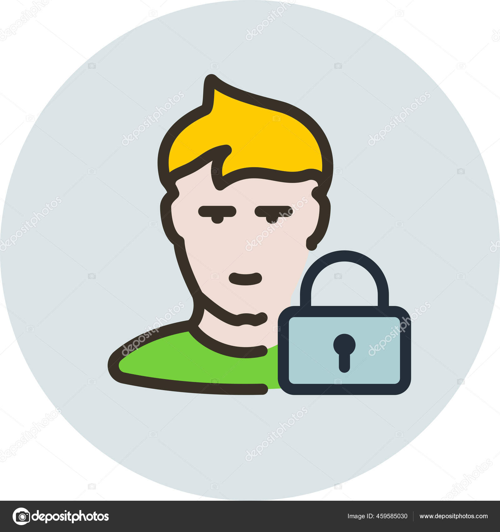 Avatar Block Human Icon Filled Outline Style Stock Vector by ...