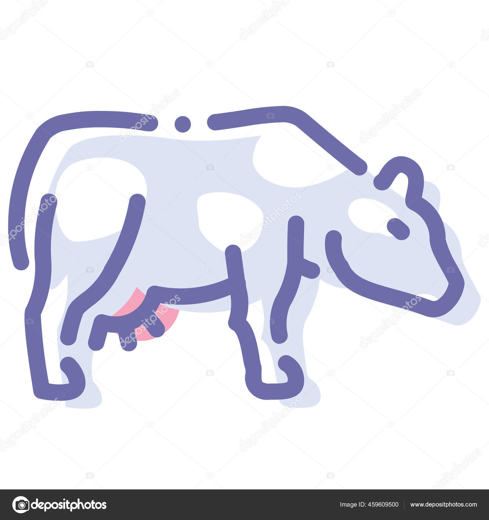 Icône Lait Vache Boucherie Dans Style Contour Rempli Vecteur par ...