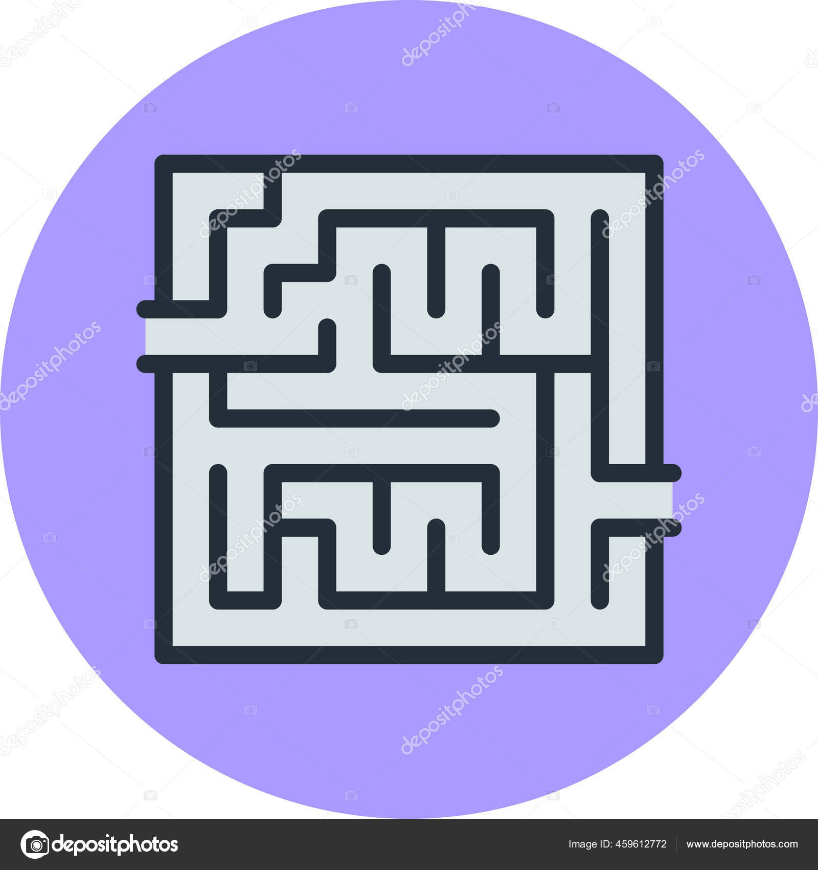 Laberinto Mapa Laberinto Icono Estilo Contorno Lleno Vector de stock ...