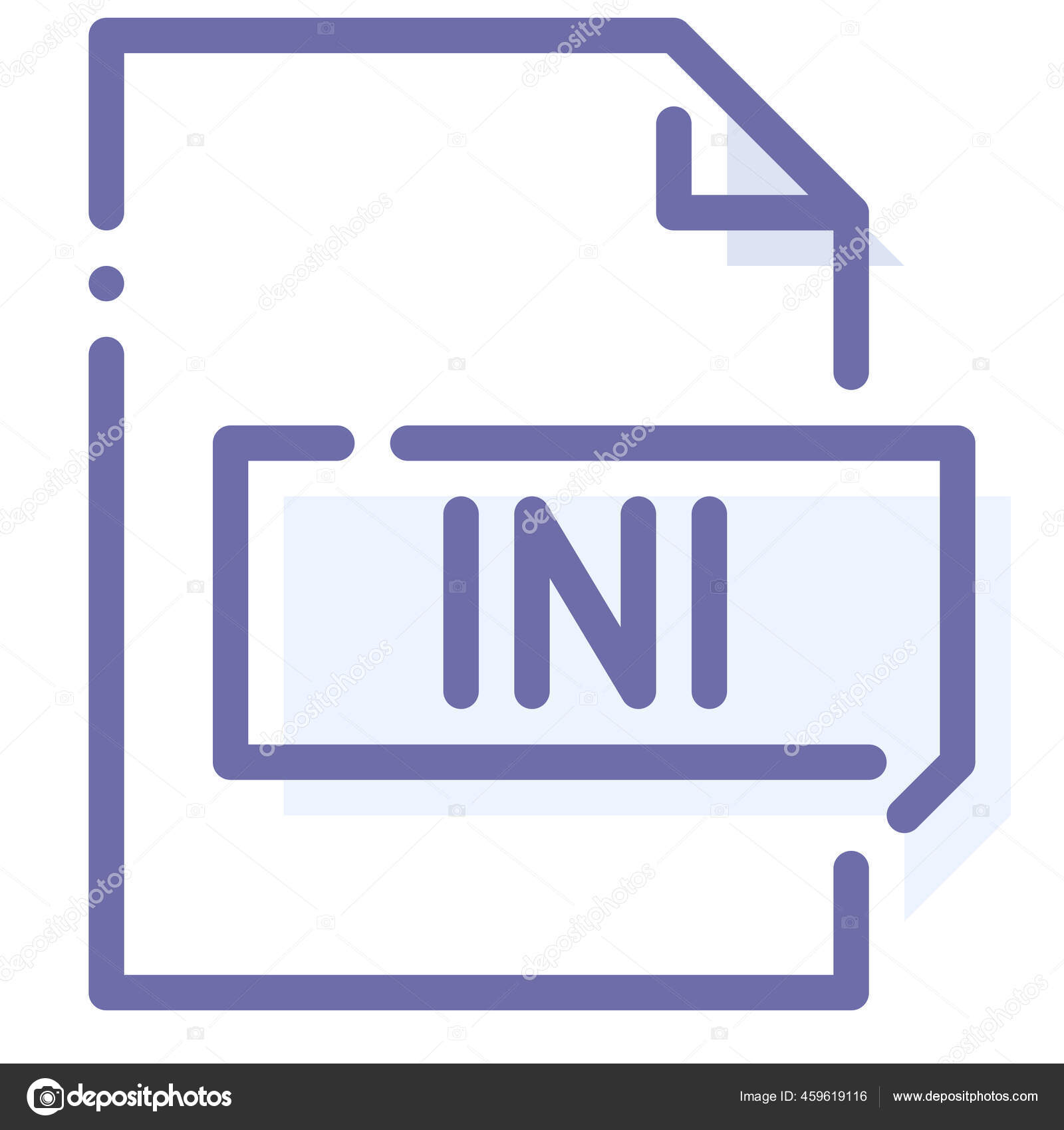 Extension File Ini Icon Files Folders Category Stock Vector by ...