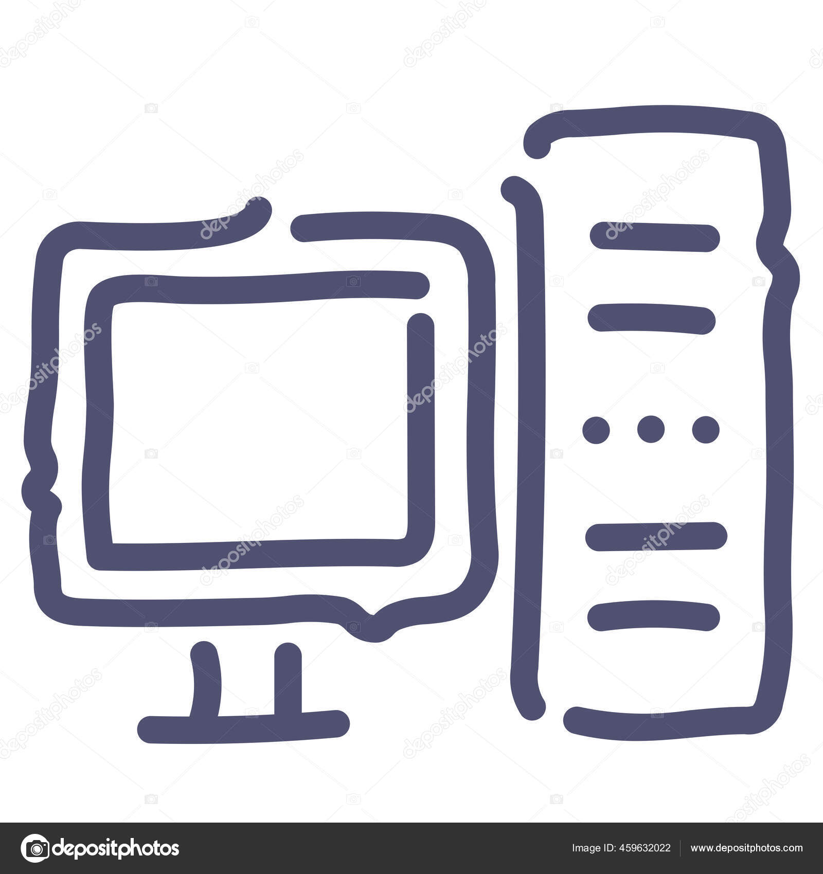Computer Desktop Server Icon Outline Style Stock Vector by ©iconfinder ...