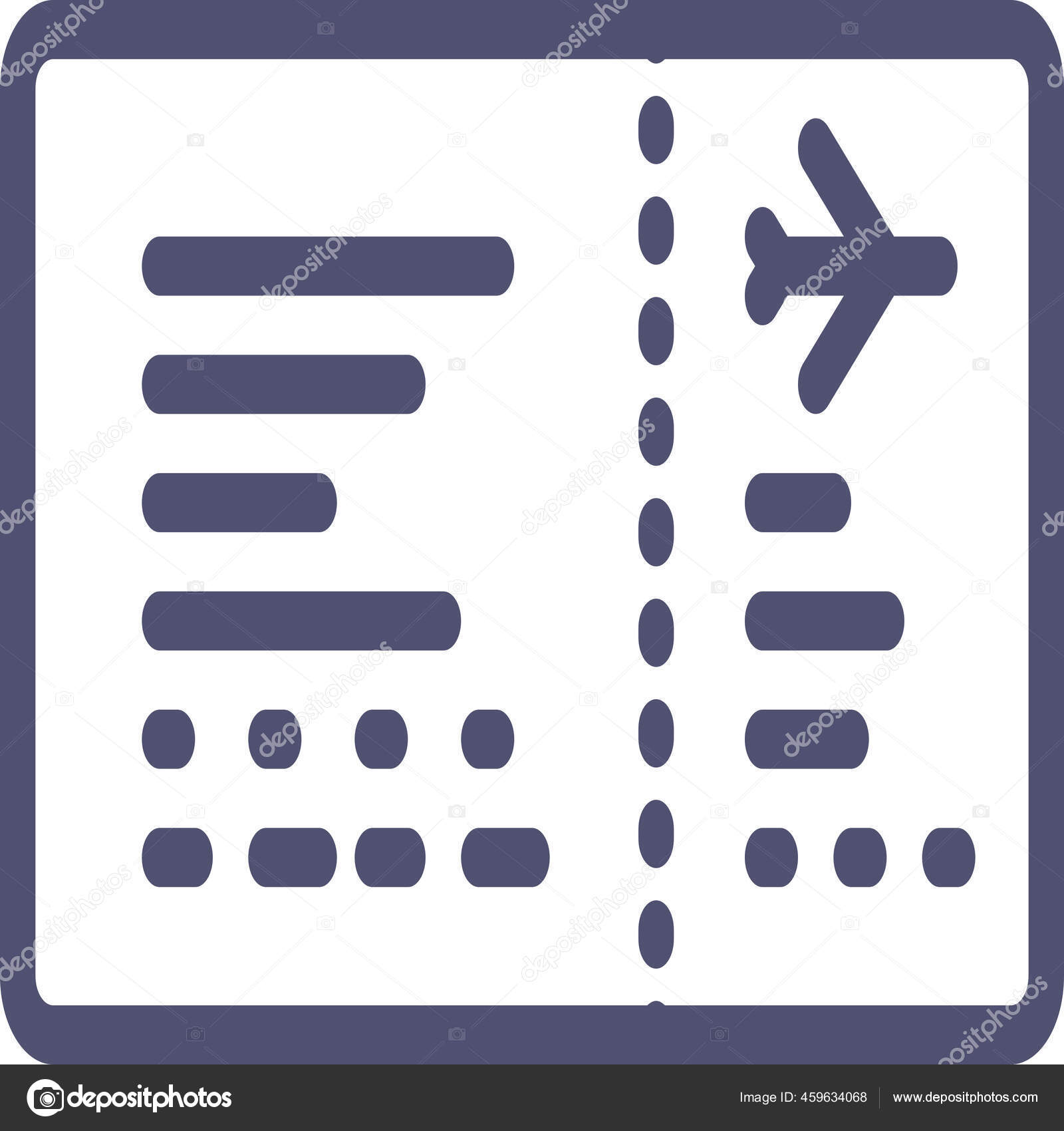 Icono Tarjeta Embarque Transporte Billetes Estilo Outline Vector de ...