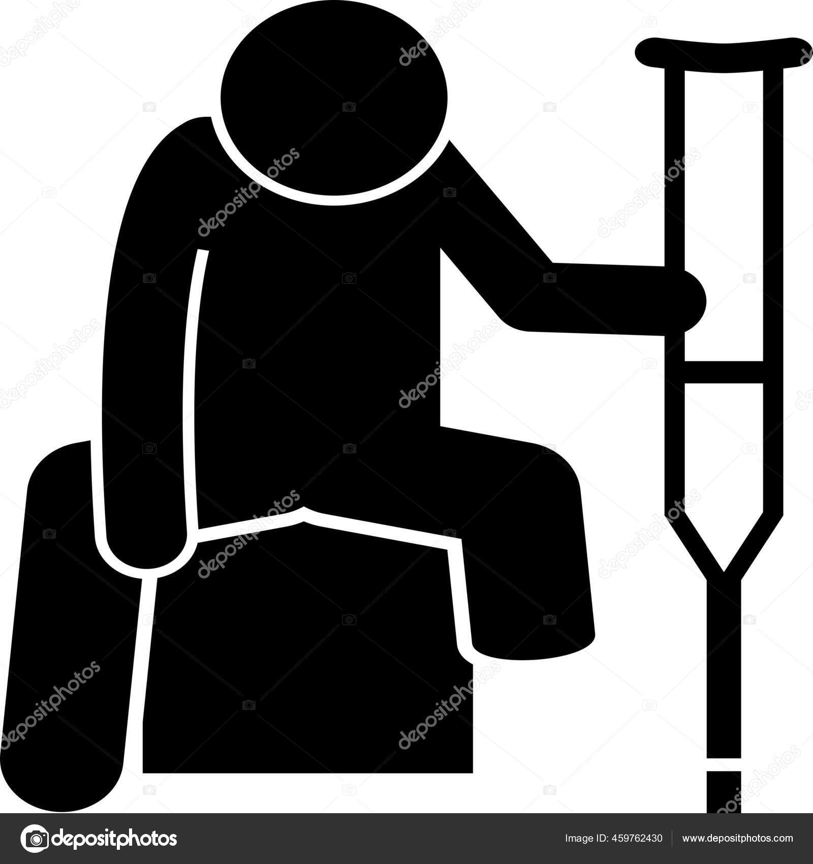 Amputation Amputee Crutches Icon Solid Style Stock Vector Image by ...