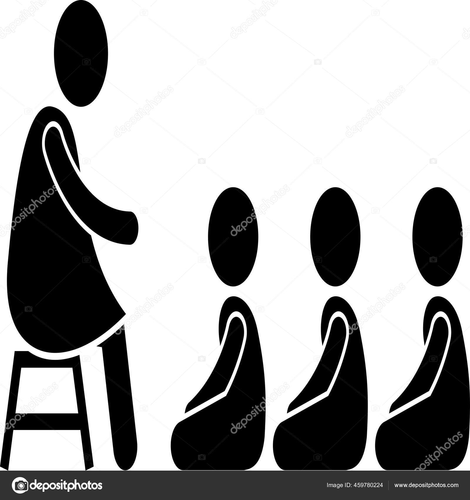 Class Student Teacher Icon Solid Style Stock Vector Image by ...