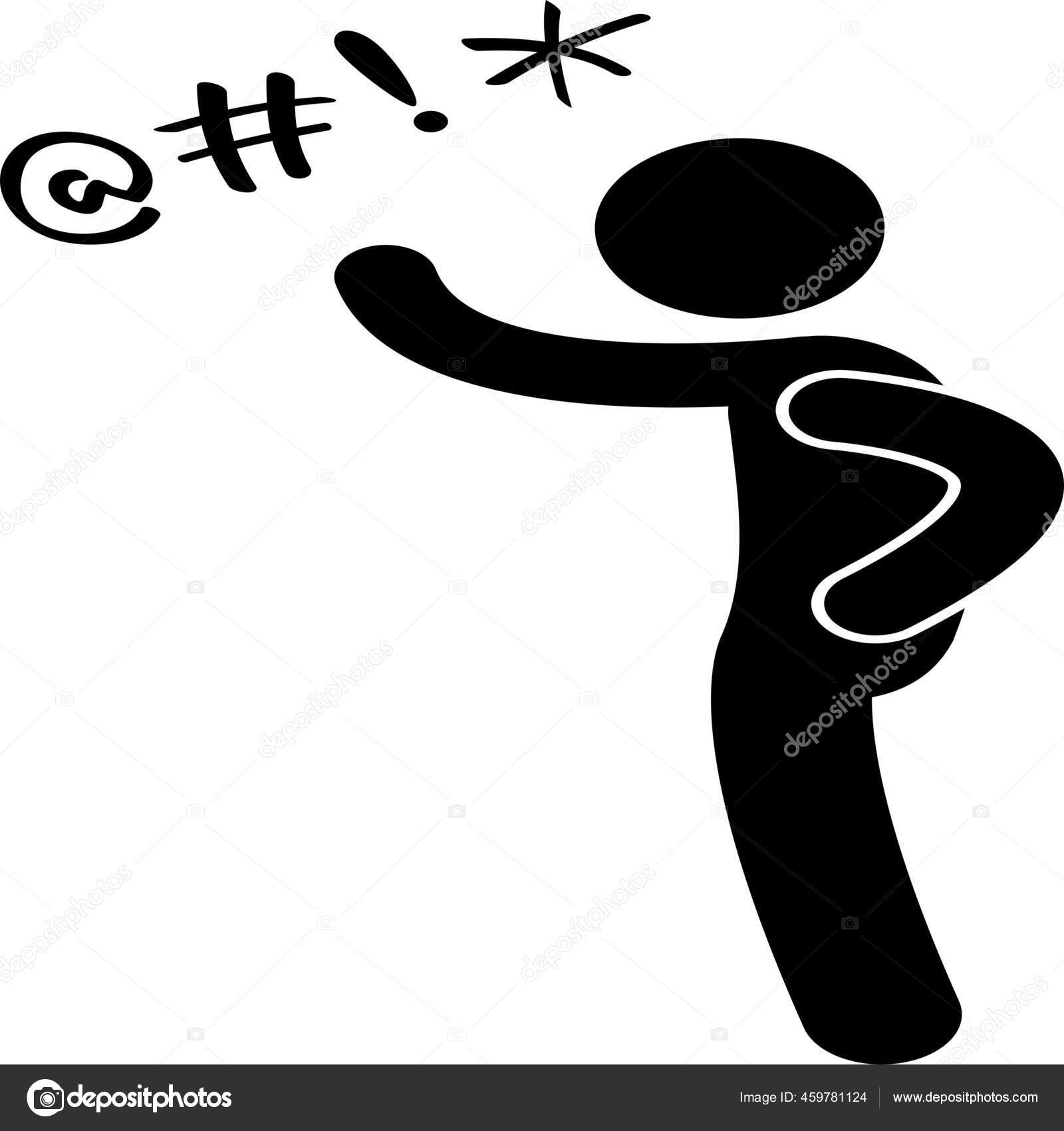 Angry Curse Cursing Icon Solid Style Vector de stock por ©iconfinder ...