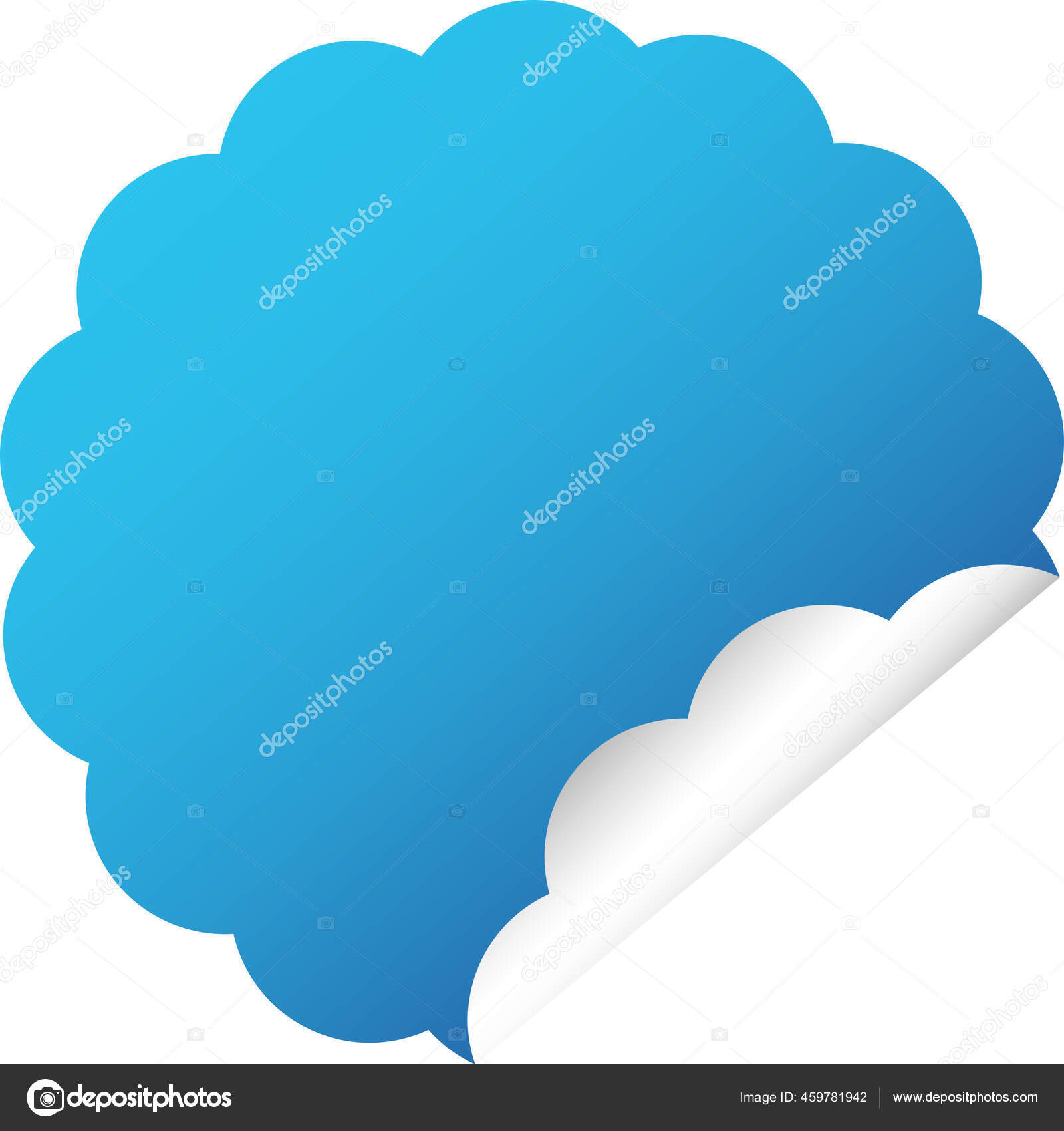 Blank Blue Cloud Icon Flat Style Stock Vector by ©iconfinder 459781942