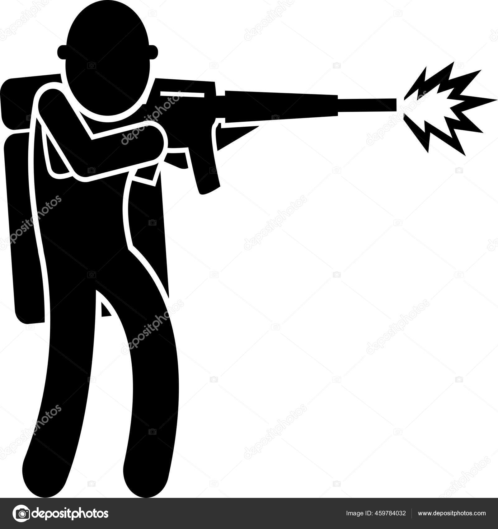 Army Attack Gun Icon Solid Style Stock Vector by ©iconfinder 459784032