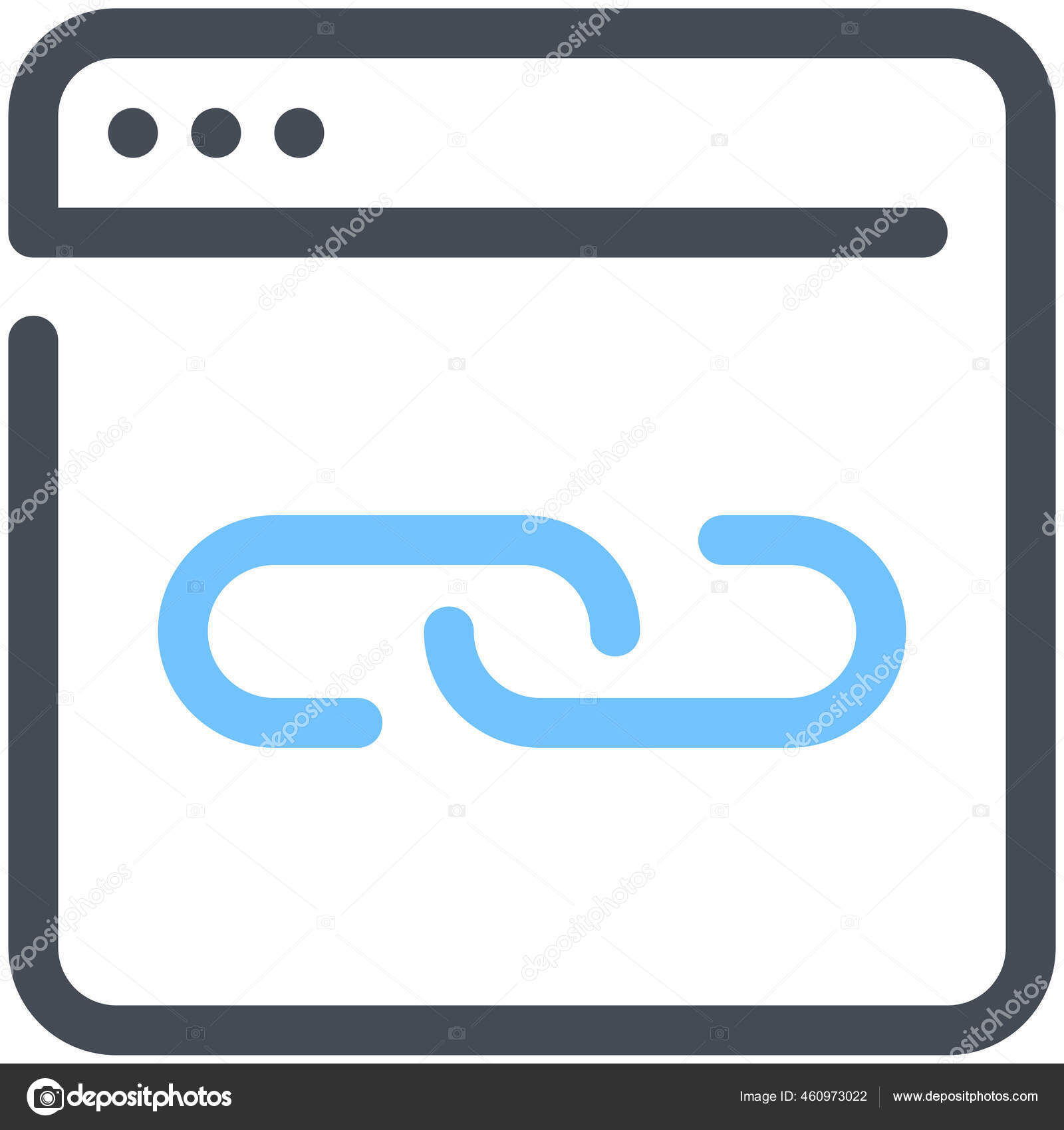 Icône Lien Hypertexte Navigateur Dans Style Contour Rempli image ...