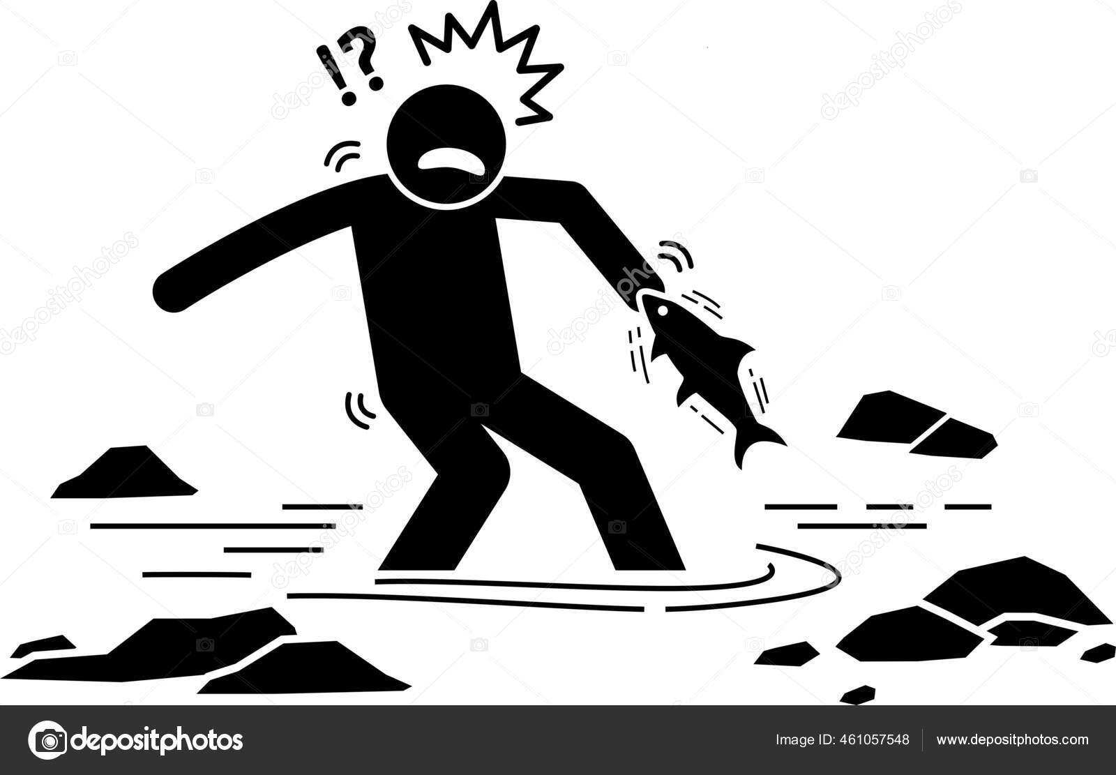 Bite Finger Fish Icon Animals Category Stock Vector Image by ...