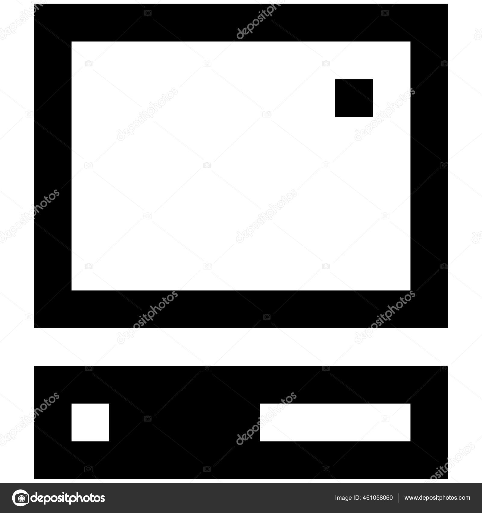 Apple Computer Desktop Icon Solid Style Stock Vector Image by ...