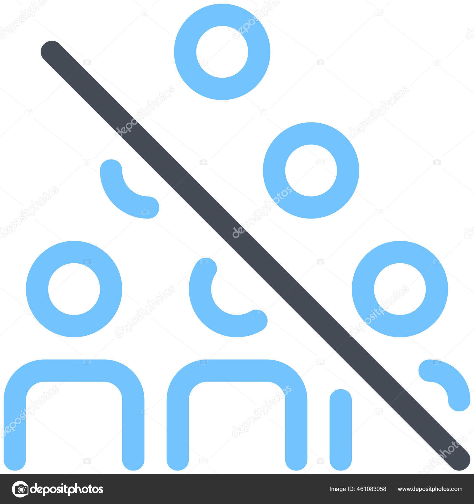 Group People Distance Icon Stock Vector by ©iconfinder 461083058