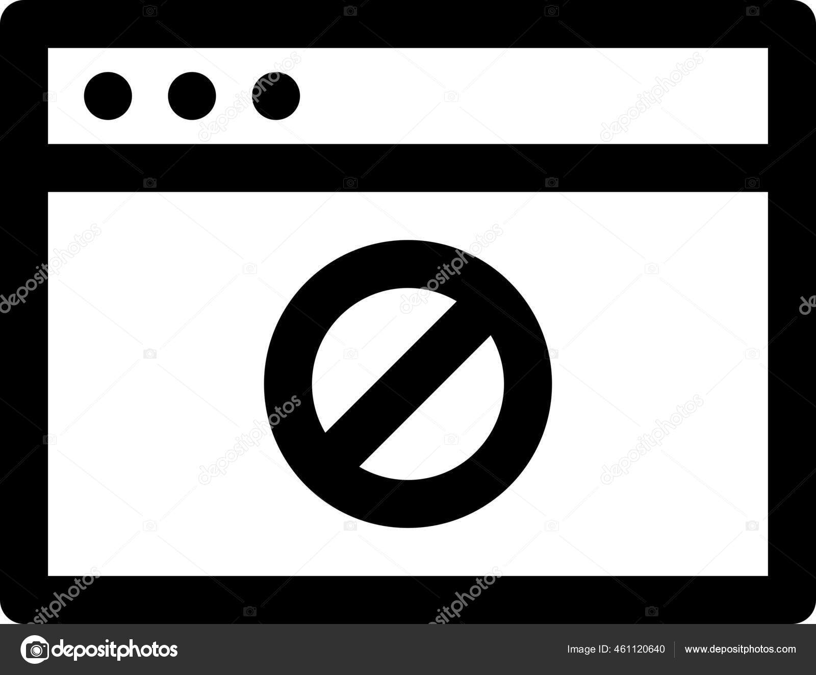 Blocked Browser Computer Icon Outline Style Stock Vector by ©iconfinder ...