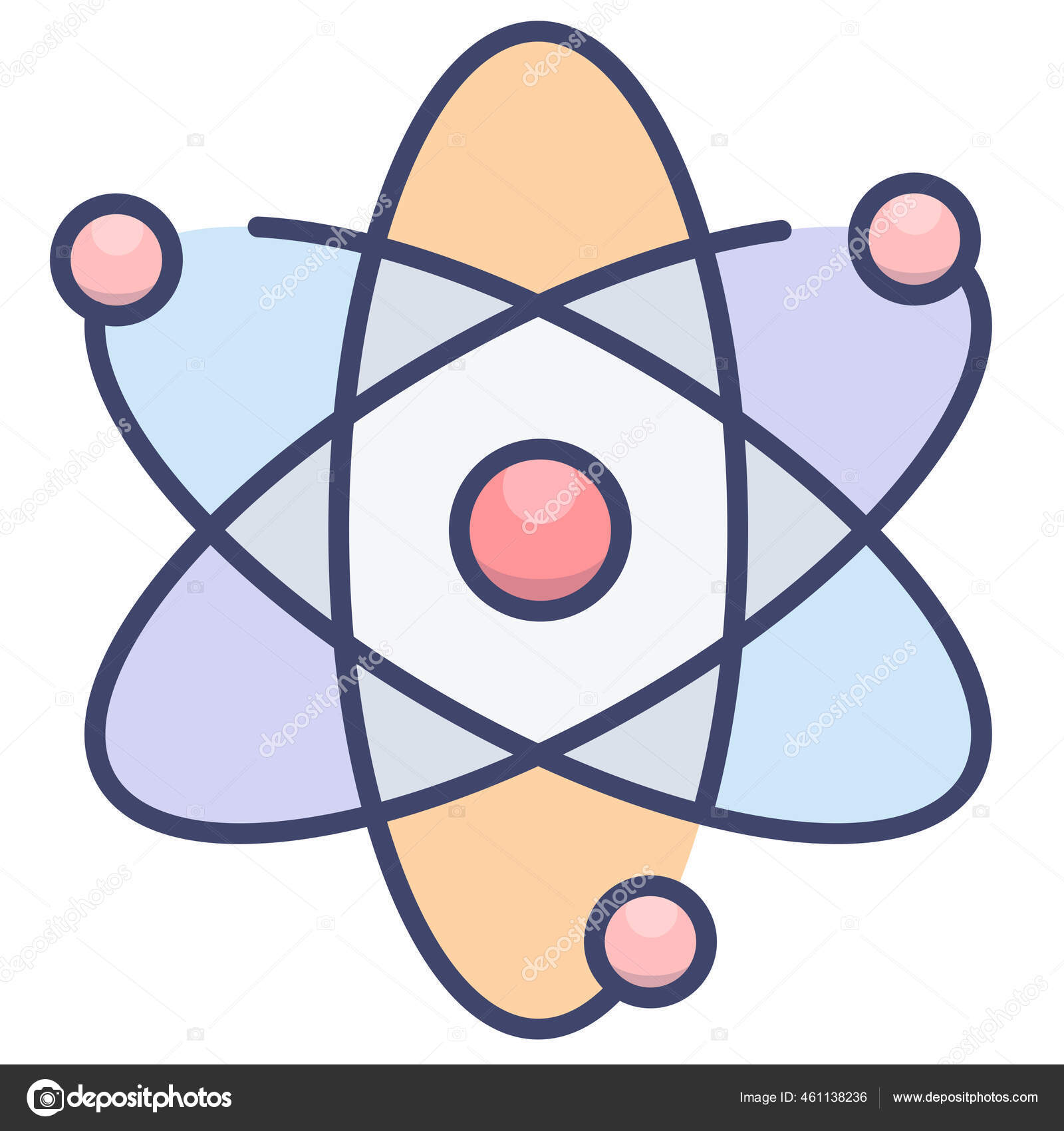 Physics Atom Energy Icon Science Research Category Stock Vector Image ...