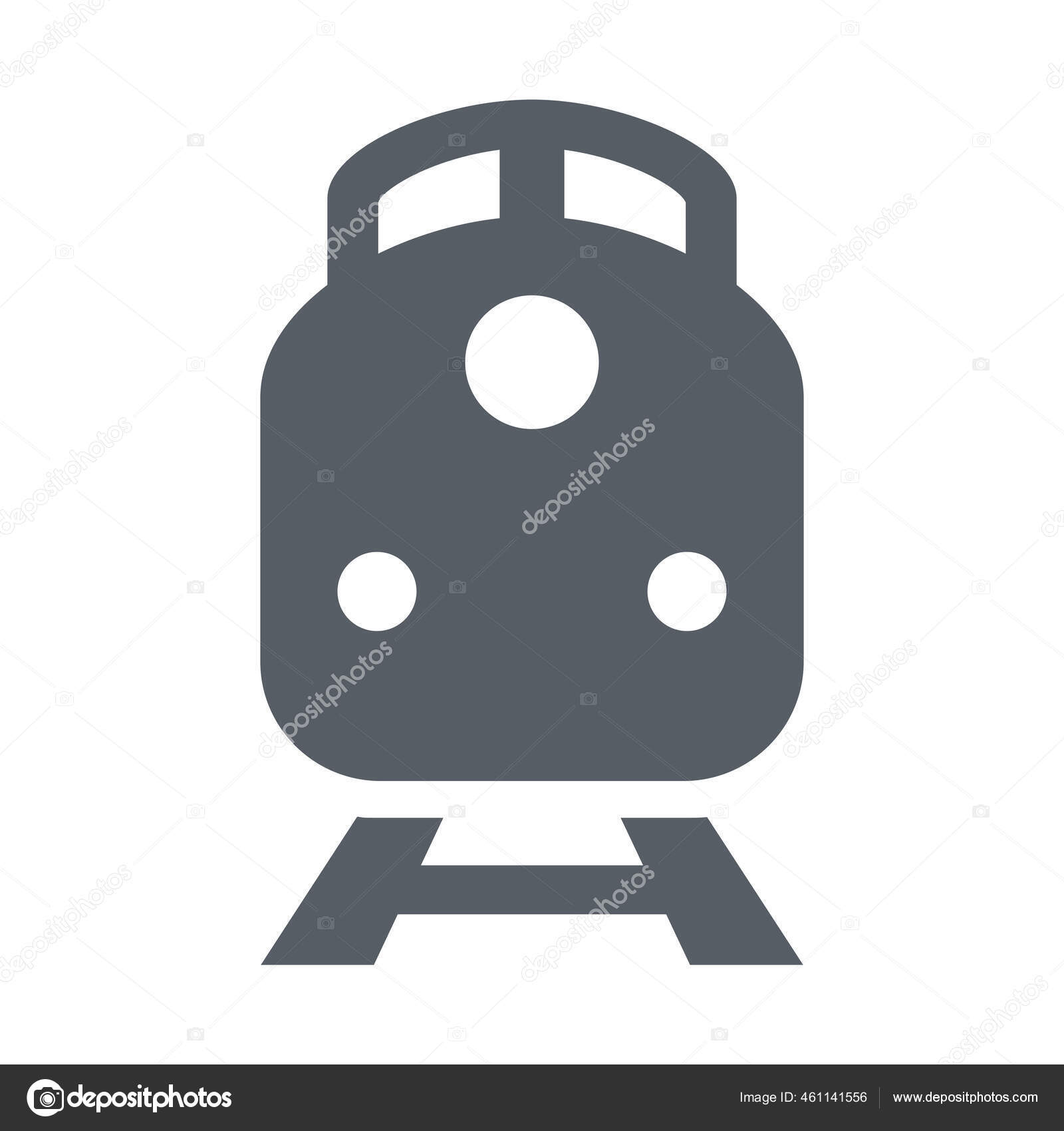 Icono Del Tren Locomotora Frontal Estilo Sólido Vector de stock ...