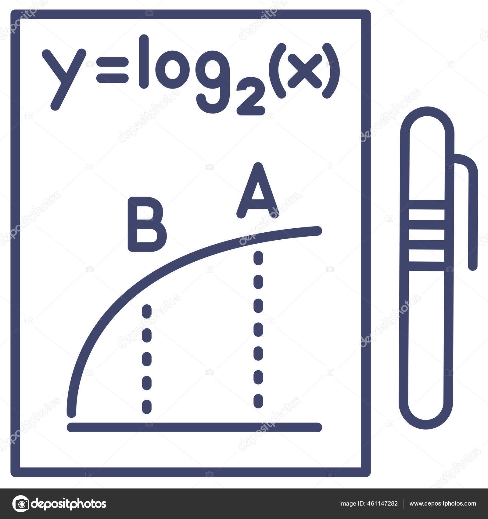 Logaritmo Matemática Matemática Ícone Ciência Categoria Pesquisa Vetor ...