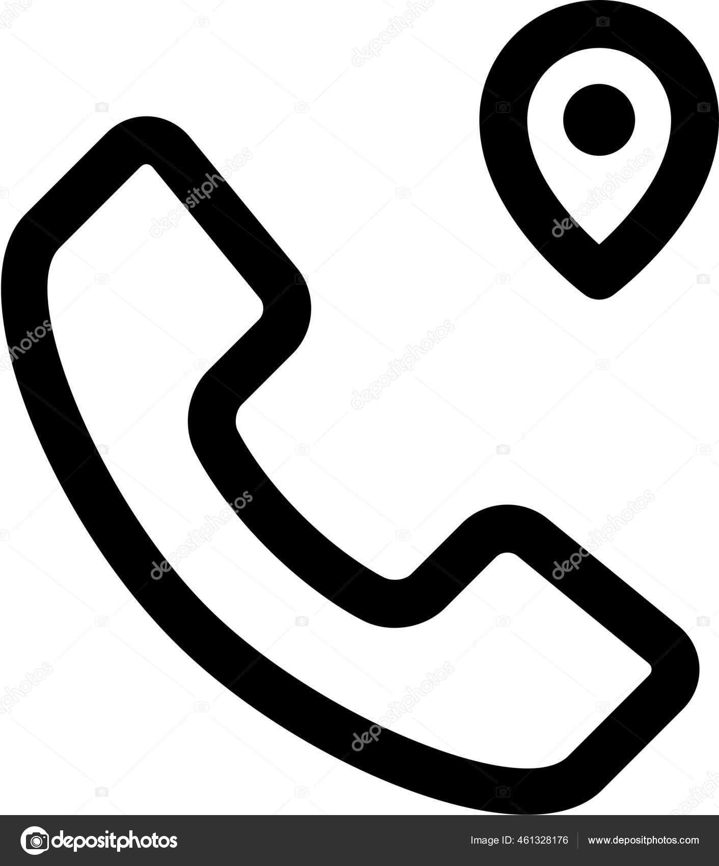 Call Landline Location Icon Outline Style Stock Vector Image by ...