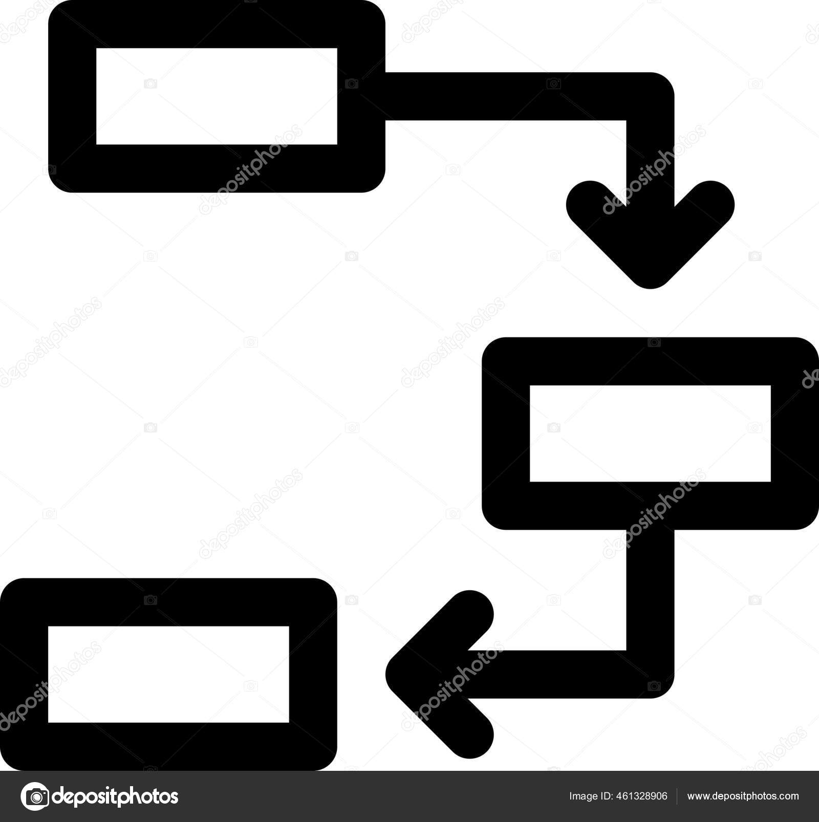 Process Flow Icon Black