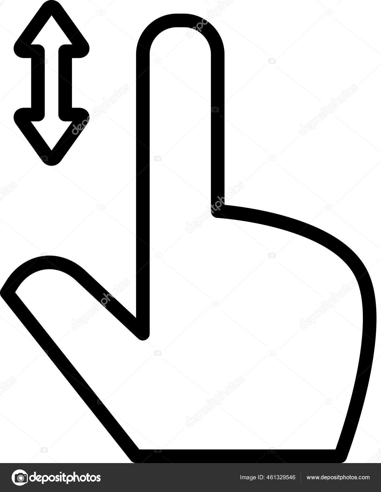 Drag Finger Response Icon Outline Style Stock Vector Image by ...