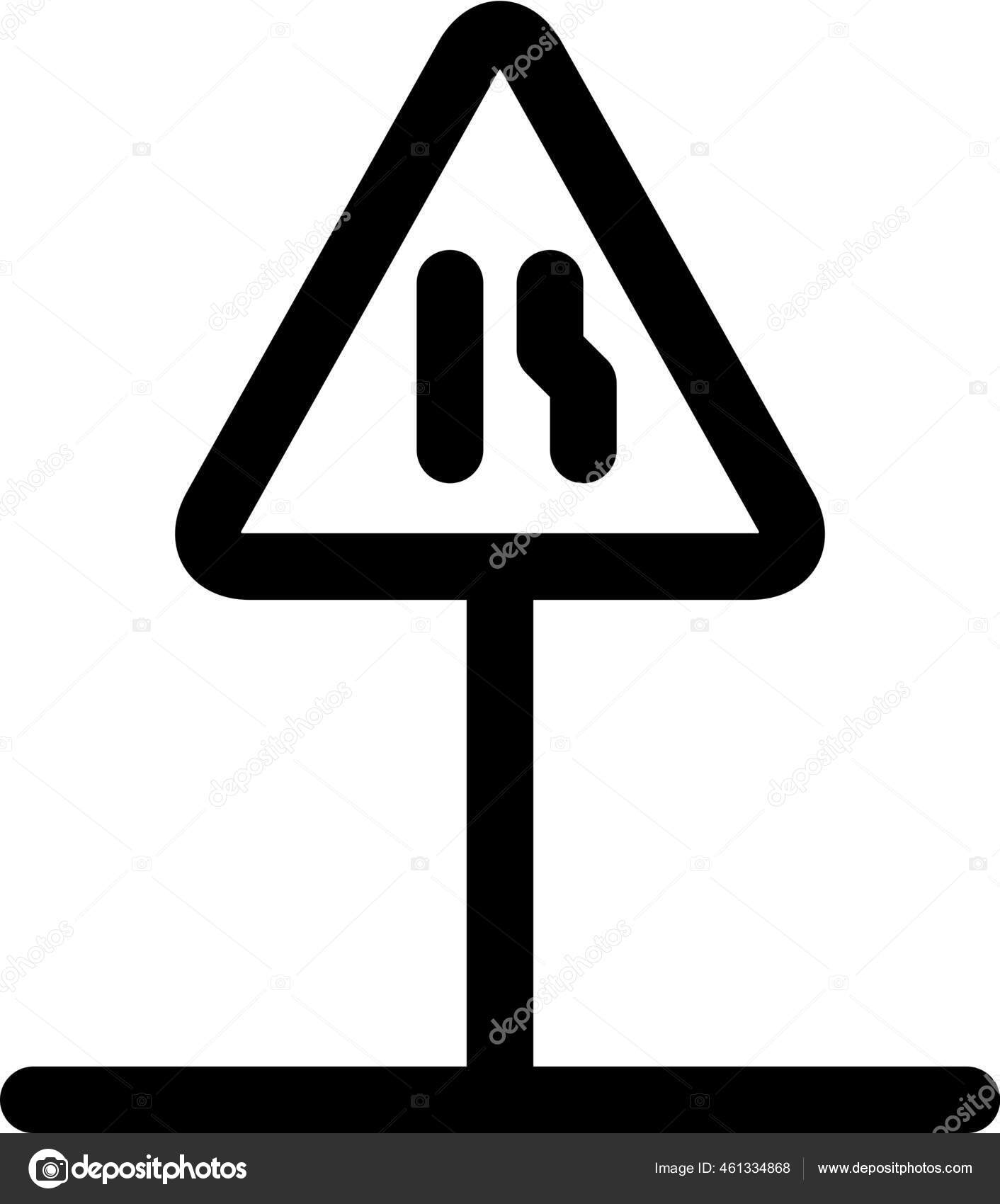 Caution Junction Narrow Icon Outline Style Stock Vector by ©iconfinder ...