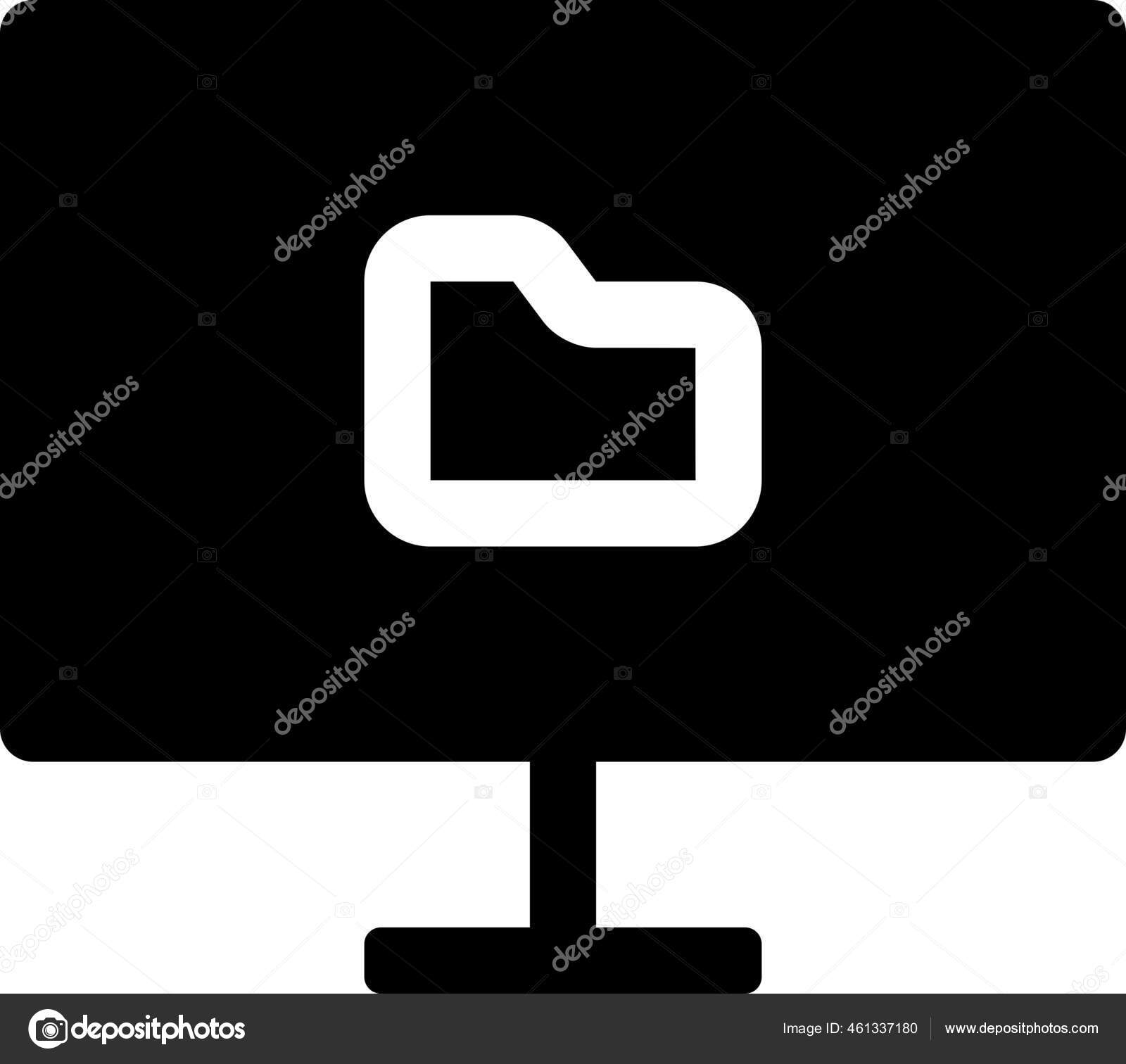 Ordnersymbol Für Computerdateien Solid Stil Stock-Vektorbild von ...