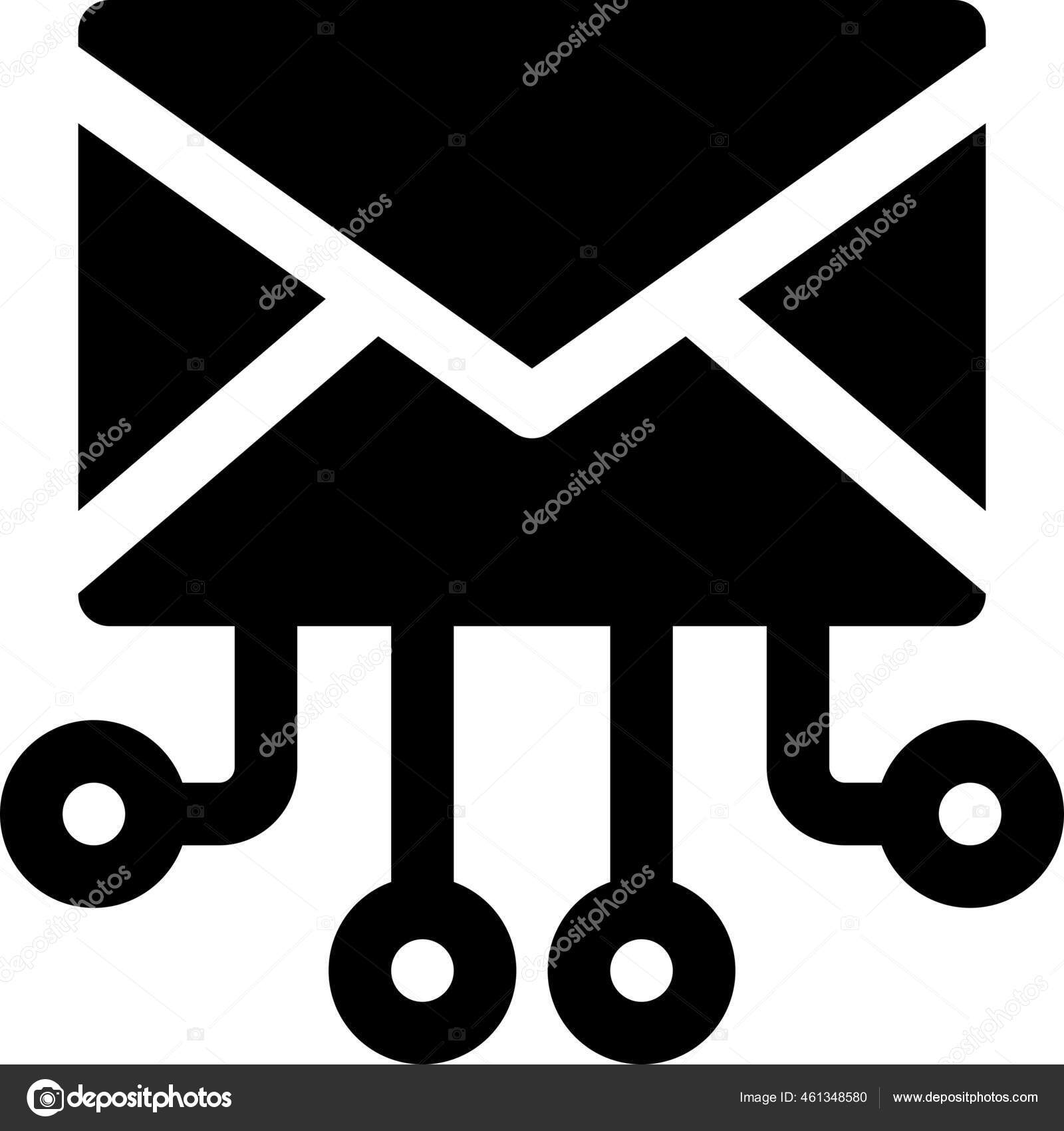 Connections Data Email Icon Solid Style Stock Vector Image by ...