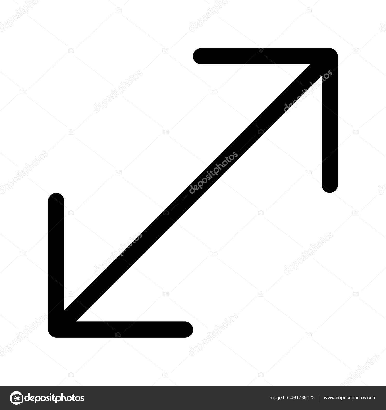 Icono Escala Diagonal Flecha Estilo Esquema Vector de stock #461766022 ...