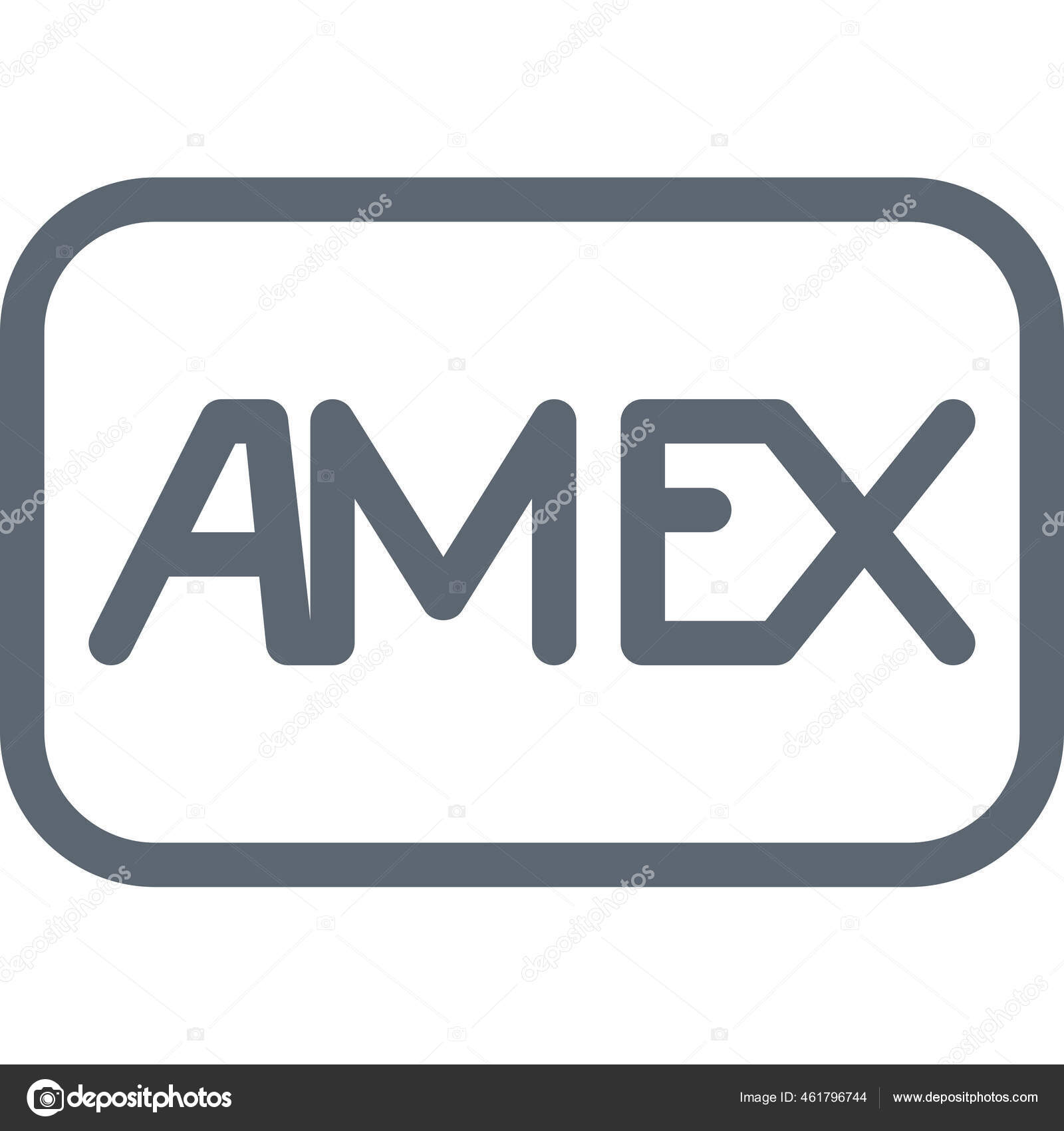 American Express Amex Bank Icon Outline Style Stock Vector Image by ...
