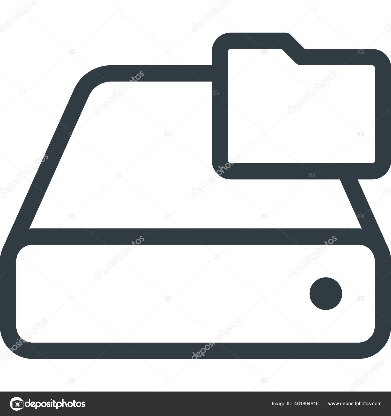 Icono Carpeta Unidad Disco Estilo Esquema Vector de stock #461804816 de ...