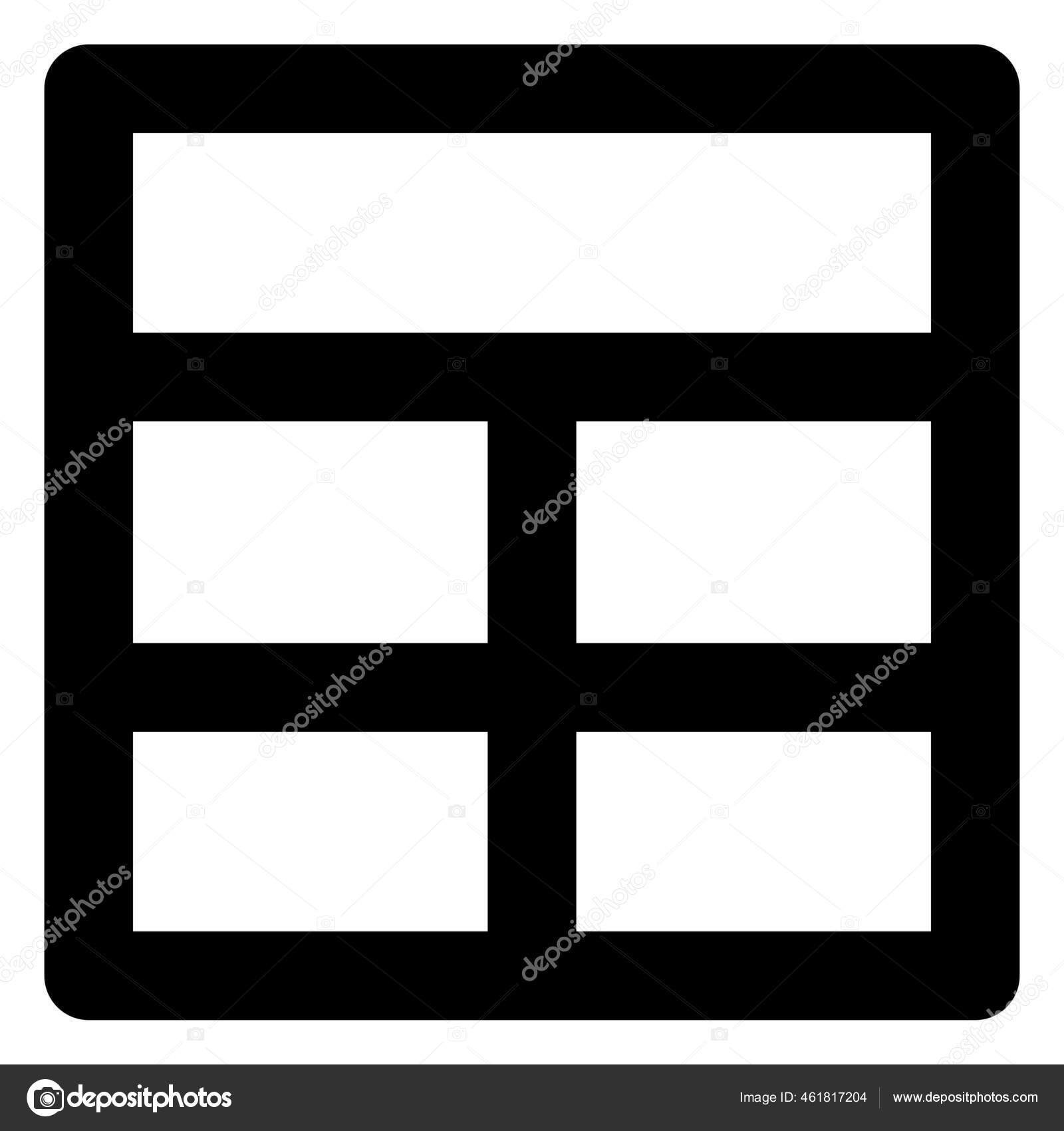 Cell Header Layout Icon Photography Category Stock Vector by ...