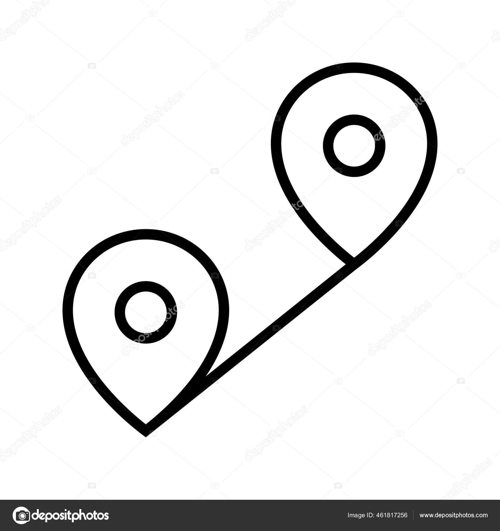 Distance Map Maps Icon Outline Style Stock Vector by ©iconfinder 461817256