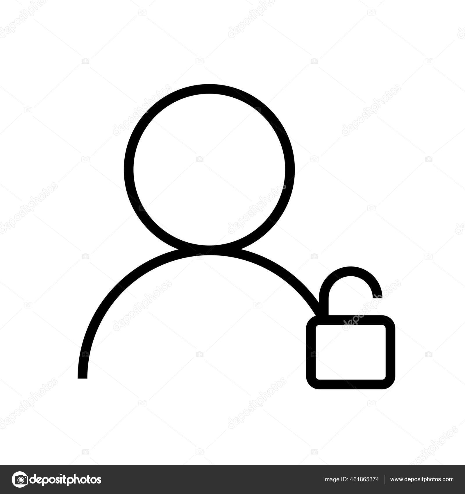Profile Unblock Profile Unlock Unblock Icon Outline Style Stock Vector ...
