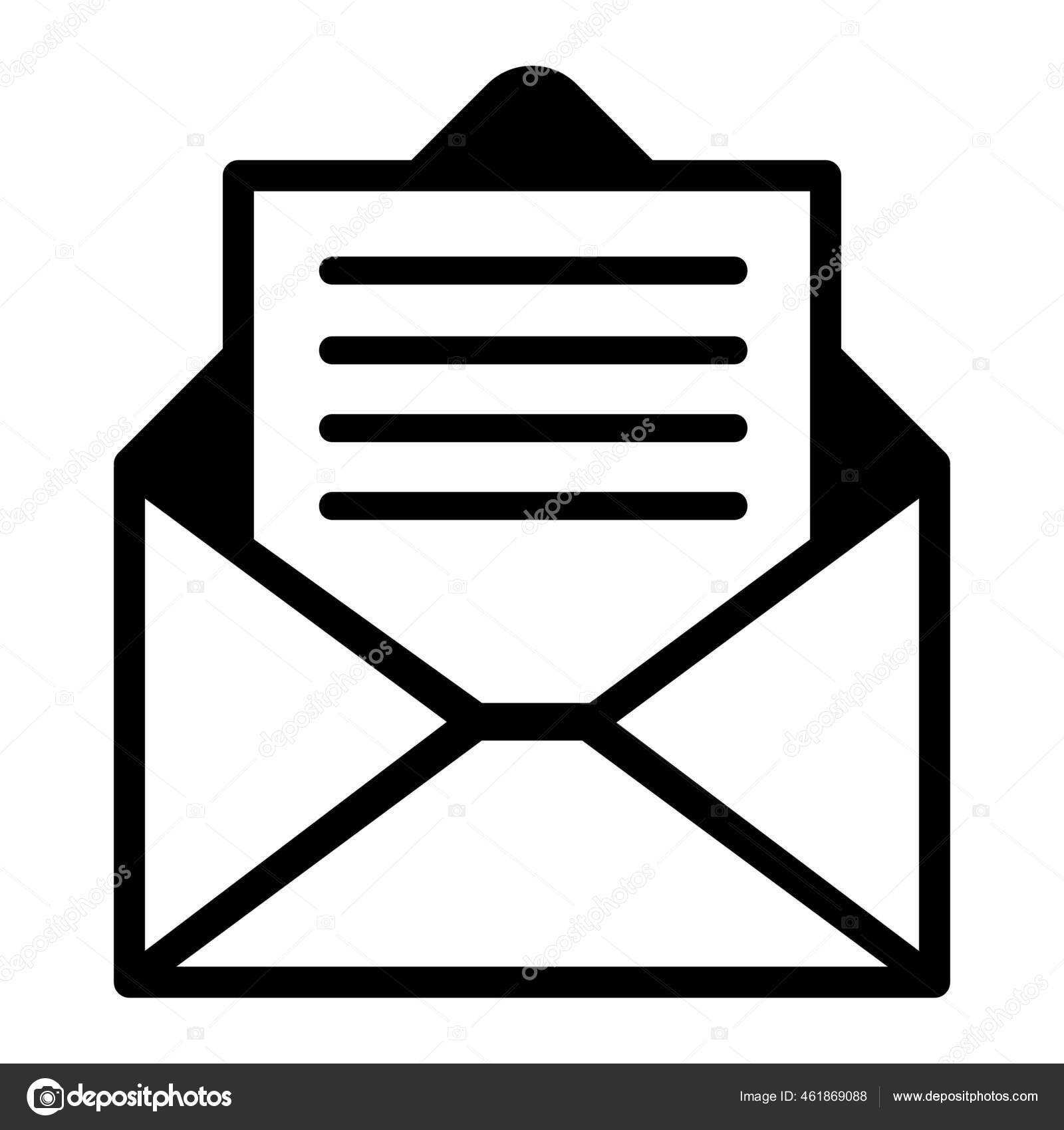 Communication Digital Mail Icon Solid Style Stock Vector Image by ...