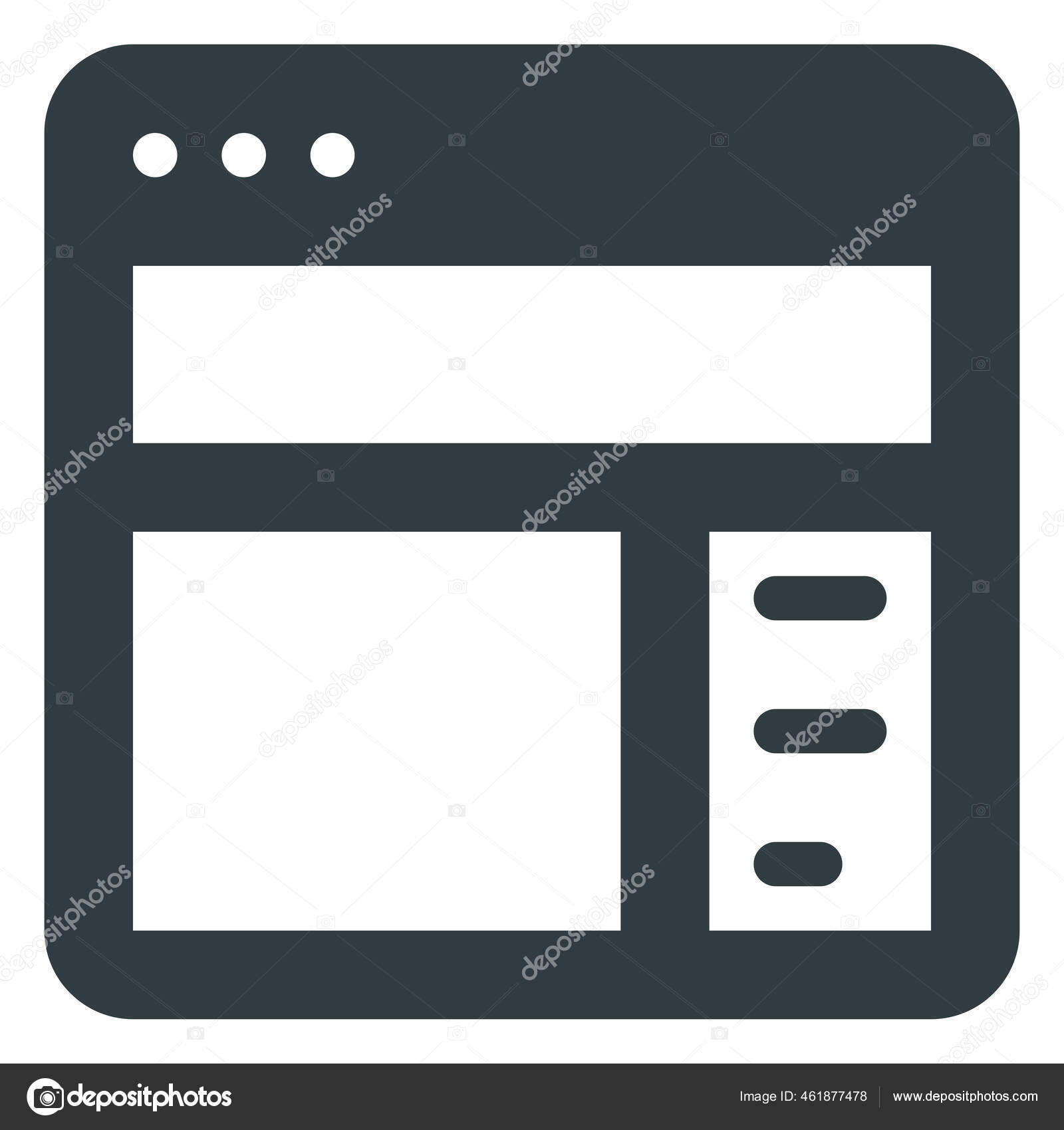 Details Panel Sidebar Icon Solid Style Stock Vector Image by ...