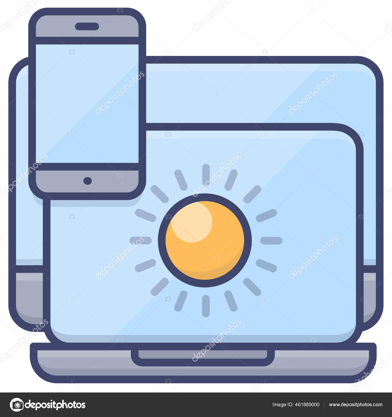 Screen Light Brightness Icon Stock Vector by ©iconfinder 461889000