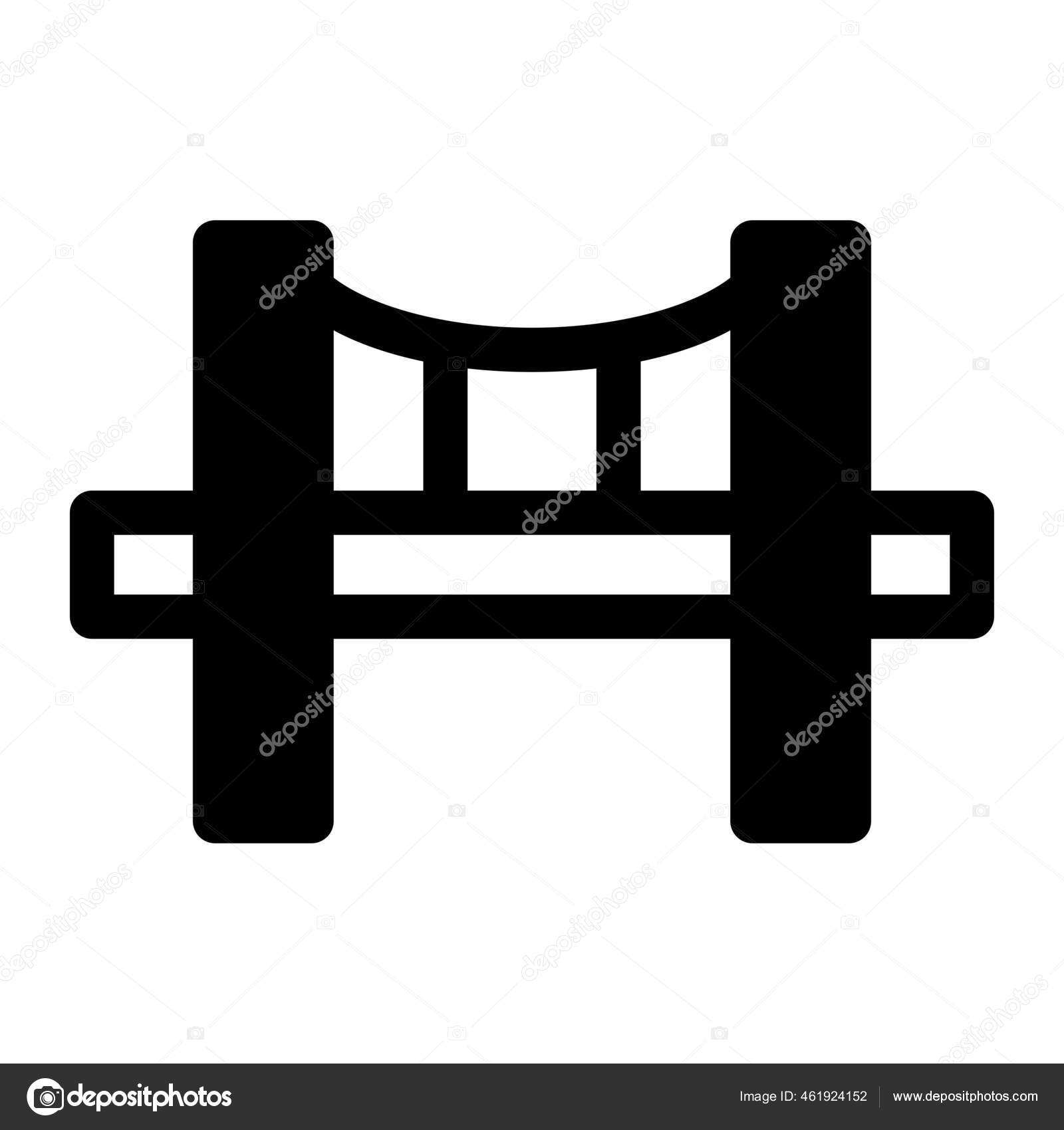 Bridge Building Crossing Icon Solid Style Stock Vector Image by ...