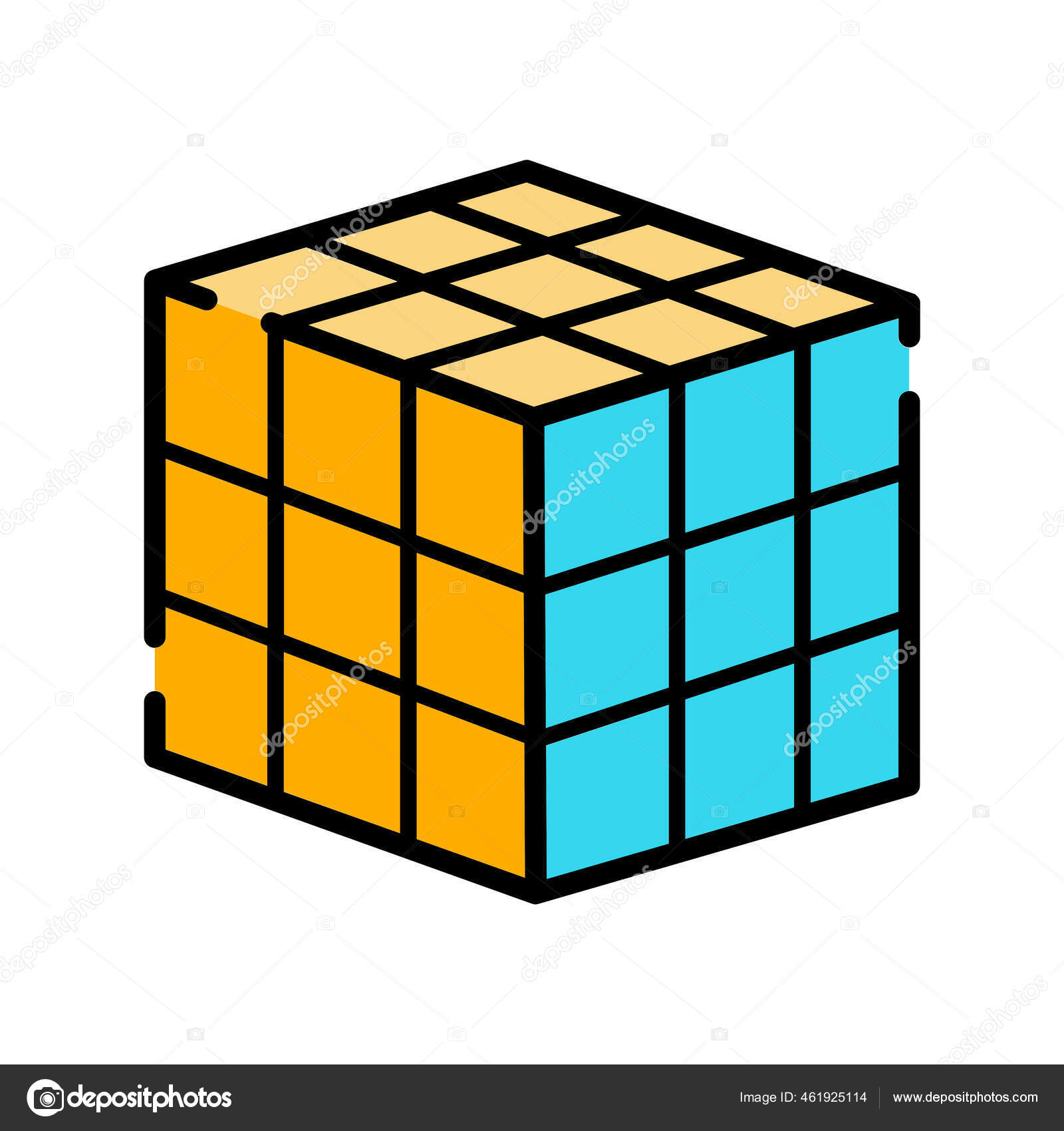 Entertainment Rubik Cube Shape Icon Filled Outline Style Stock Vector by ©iconfinder #461925114