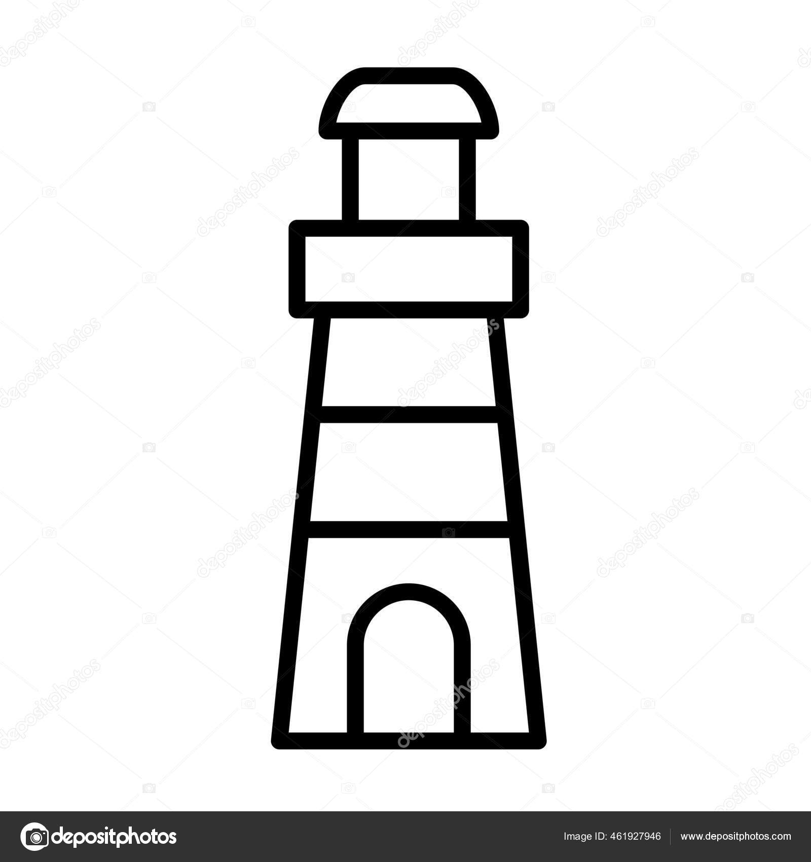 Beacon Building Light Tower Icon Outline Style Stock Vector by ...