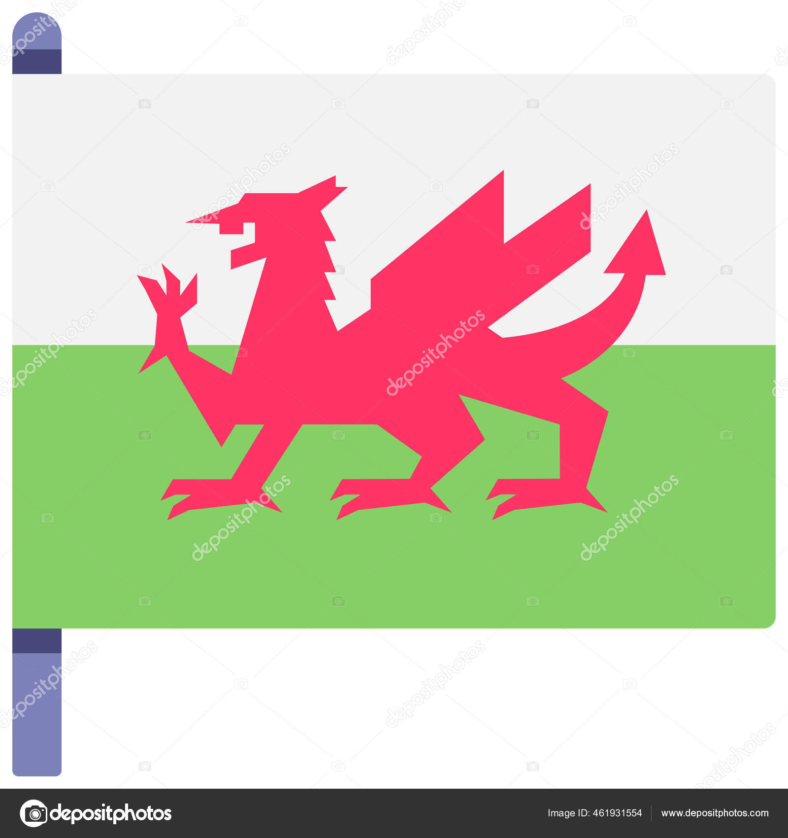 Bandera Dragón Icono Nacional Estilo Plano Vector de stock #461931554 ...