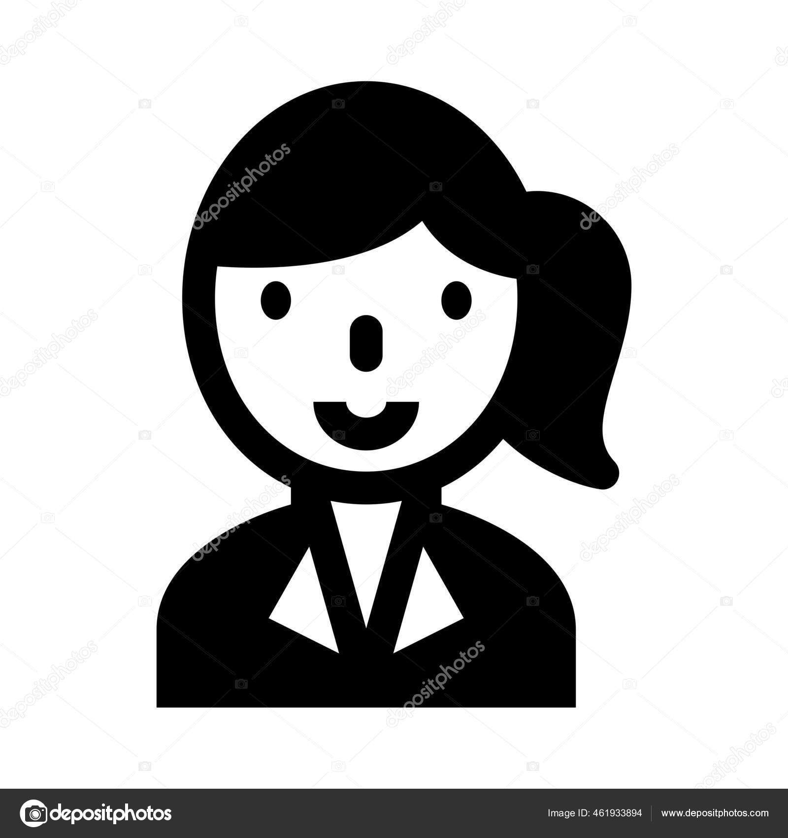 Avatar Business Women Marketing Icon Solid Style Stock Vector by ...