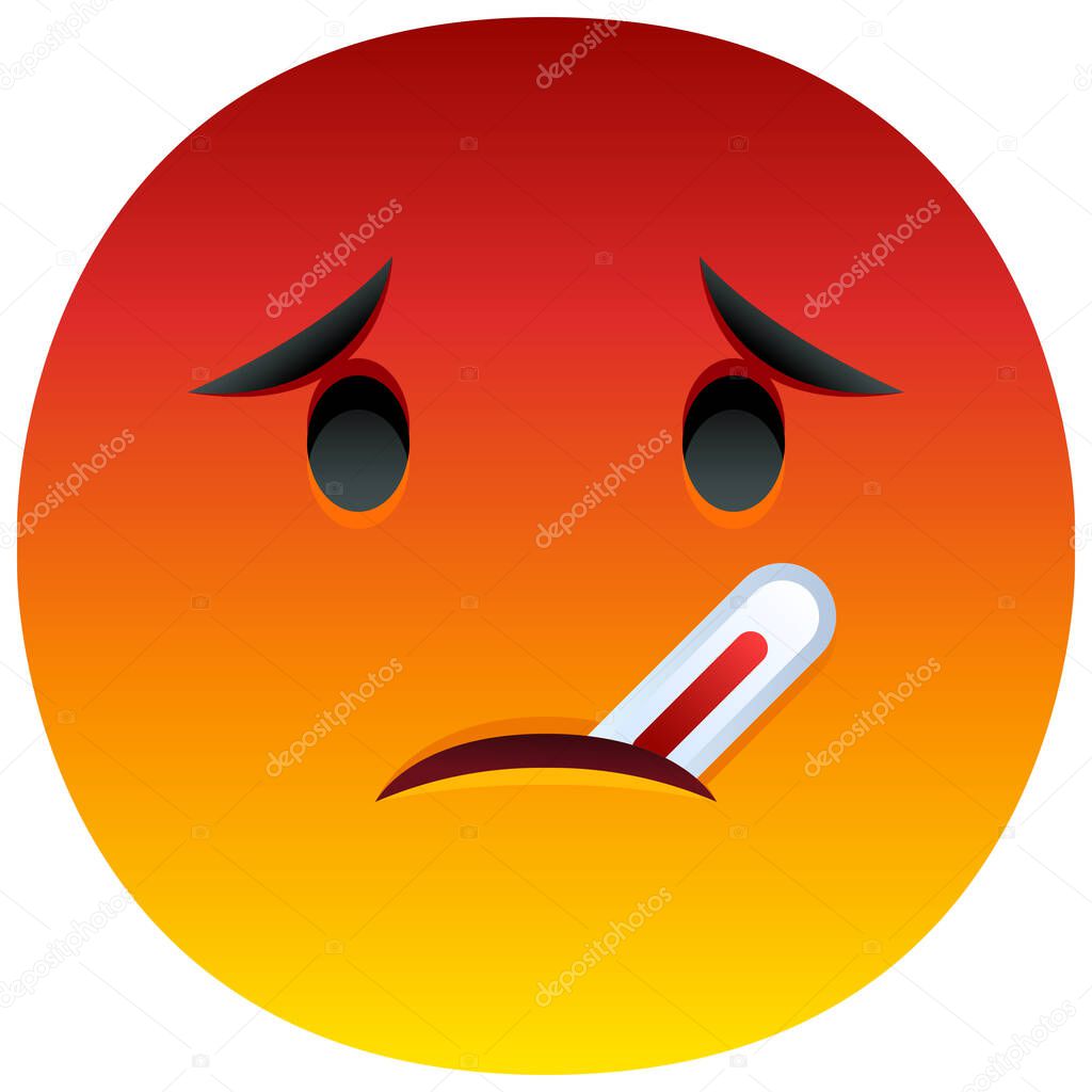 Fiebre Emoji Emoticono Icono Vector de stock por ©iconfinder 462076130