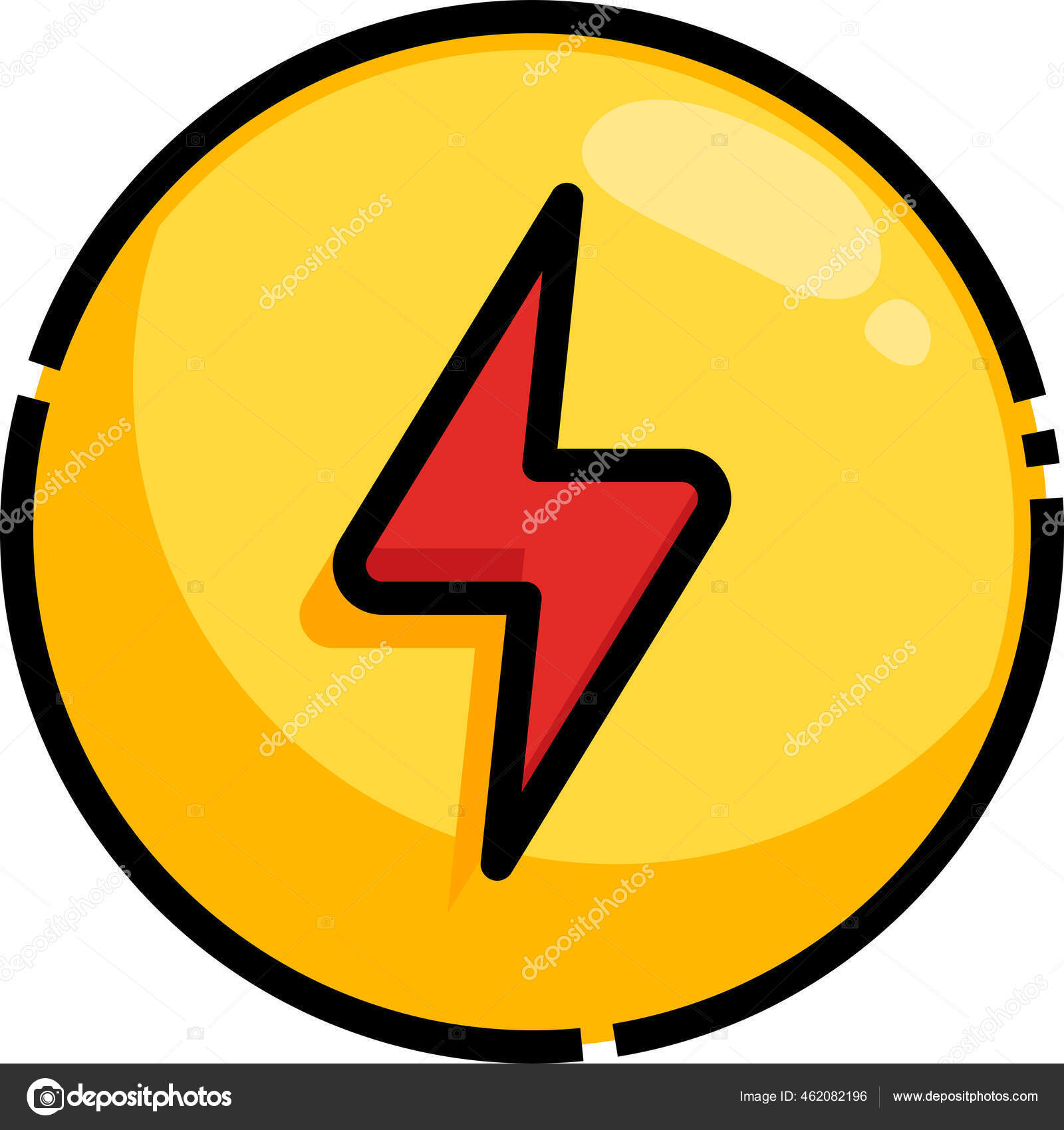 Battery Bolt Charge Icon Filled Outline Style Stock Vector by ...