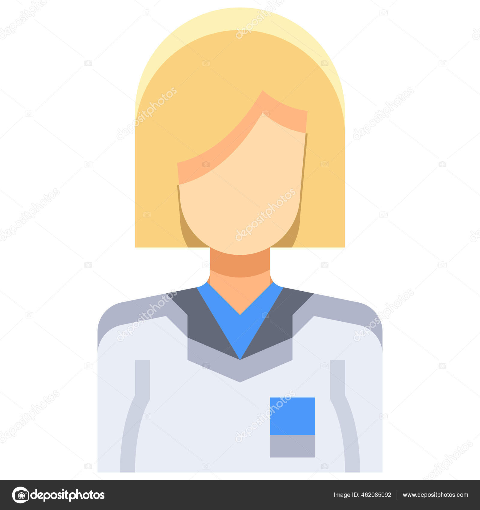 Avatar Female People Icon Flat Style Stock Vector by ©iconfinder 462085092
