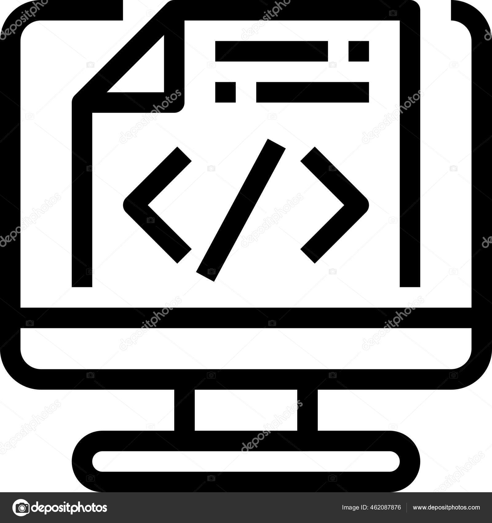 Kode Ikon Komputer Dalam Gaya Outline Vektor Stok oleh ©iconfinder ...