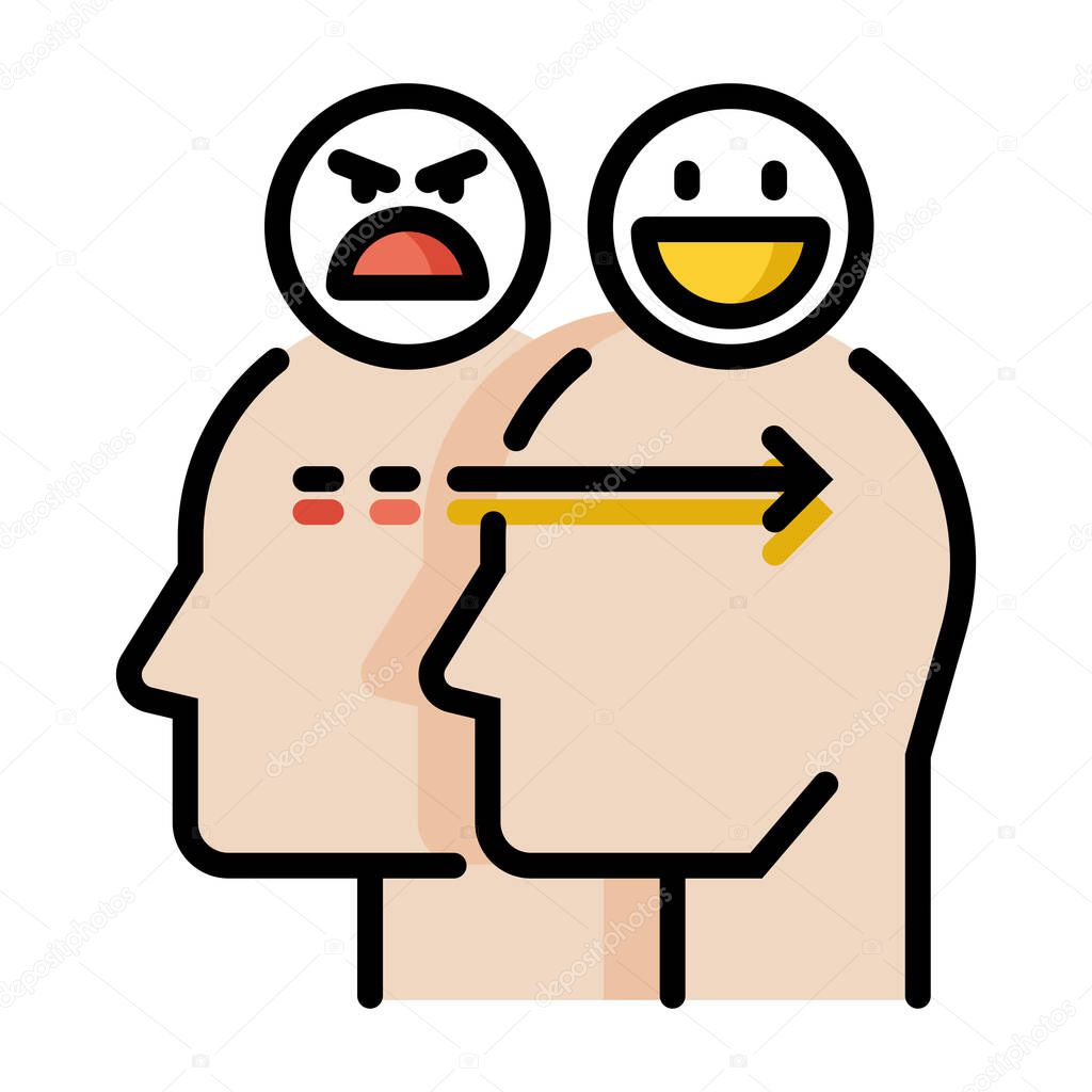 emoción control expresión sentimiento icono en estilo de contorno lleno ...